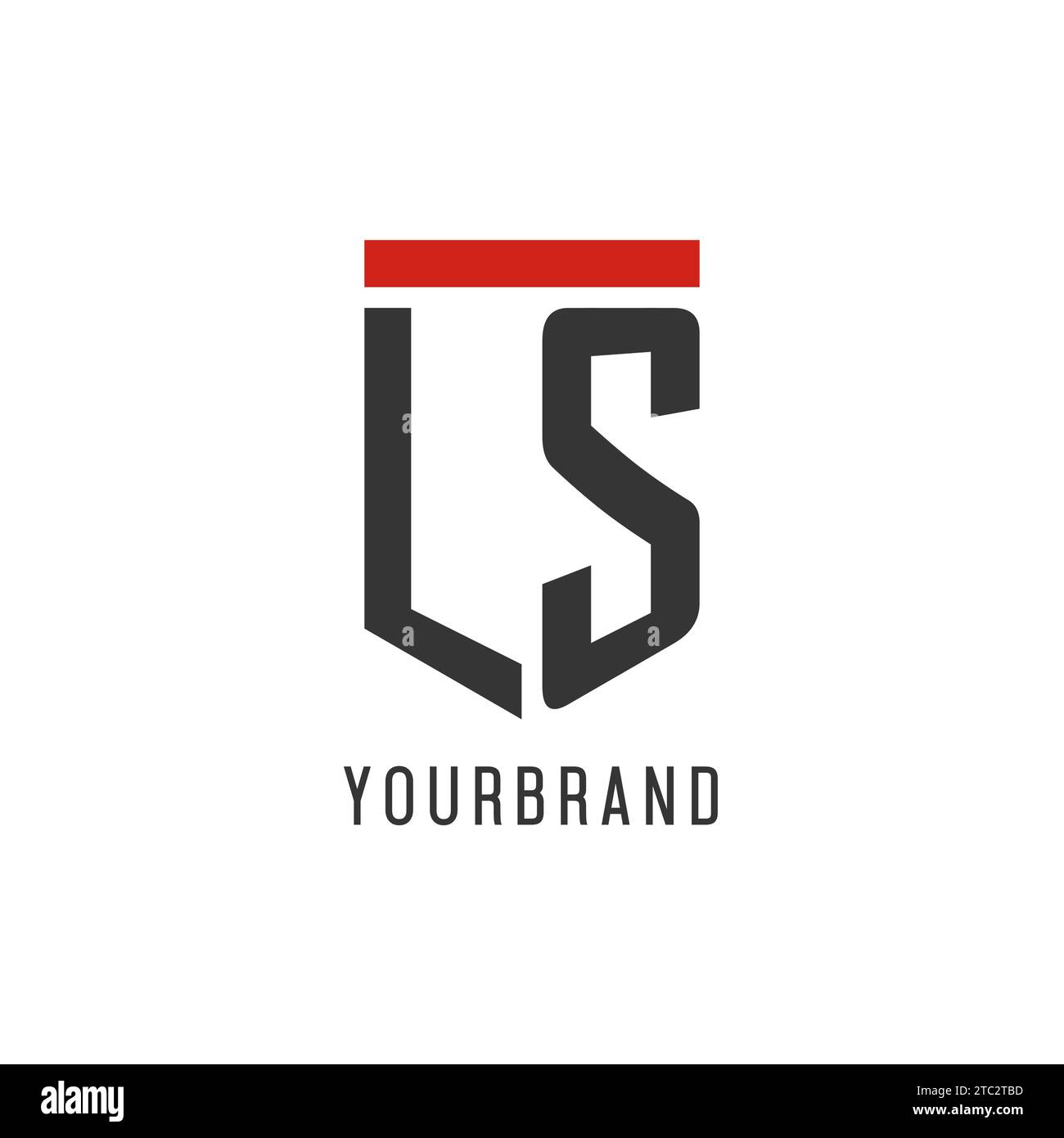 Ls Initial Esport Logo With Simple Shield Design Style Vector Graphic