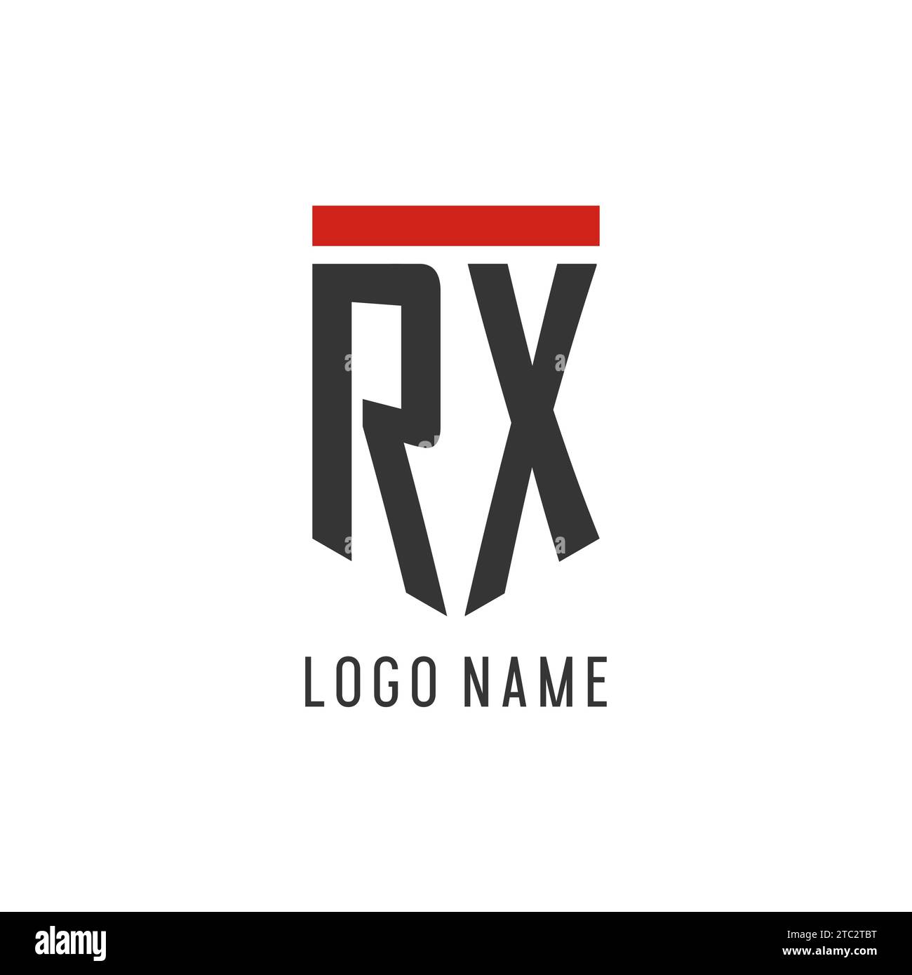 RX initial esport logo with simple shield design style vector graphic ...