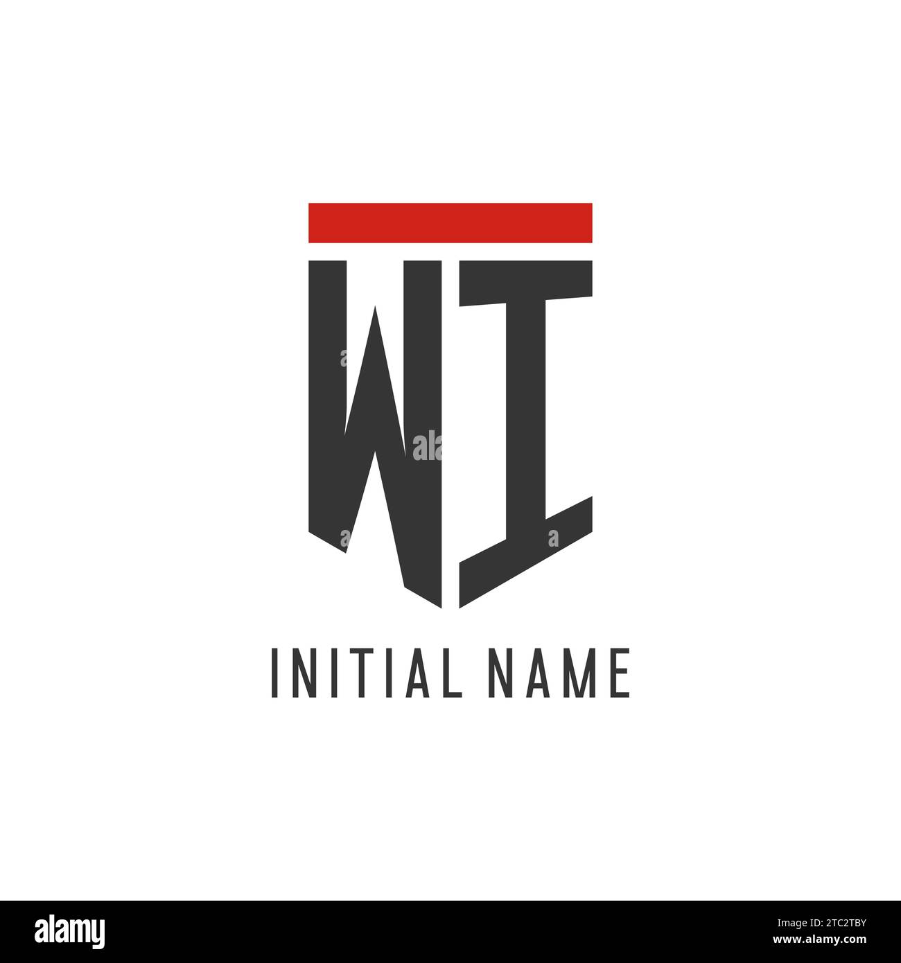 WI initial esport logo with simple shield design style vector graphic ...
