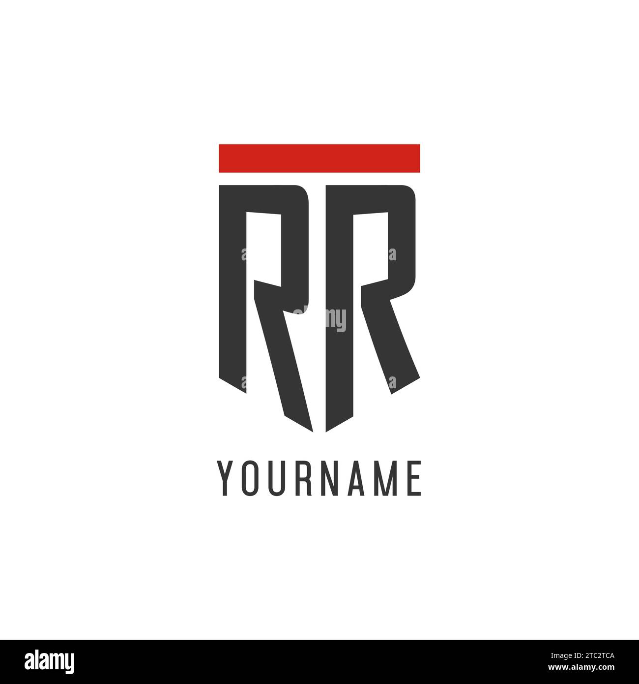 RR initial esport logo with simple shield design style vector graphic ...