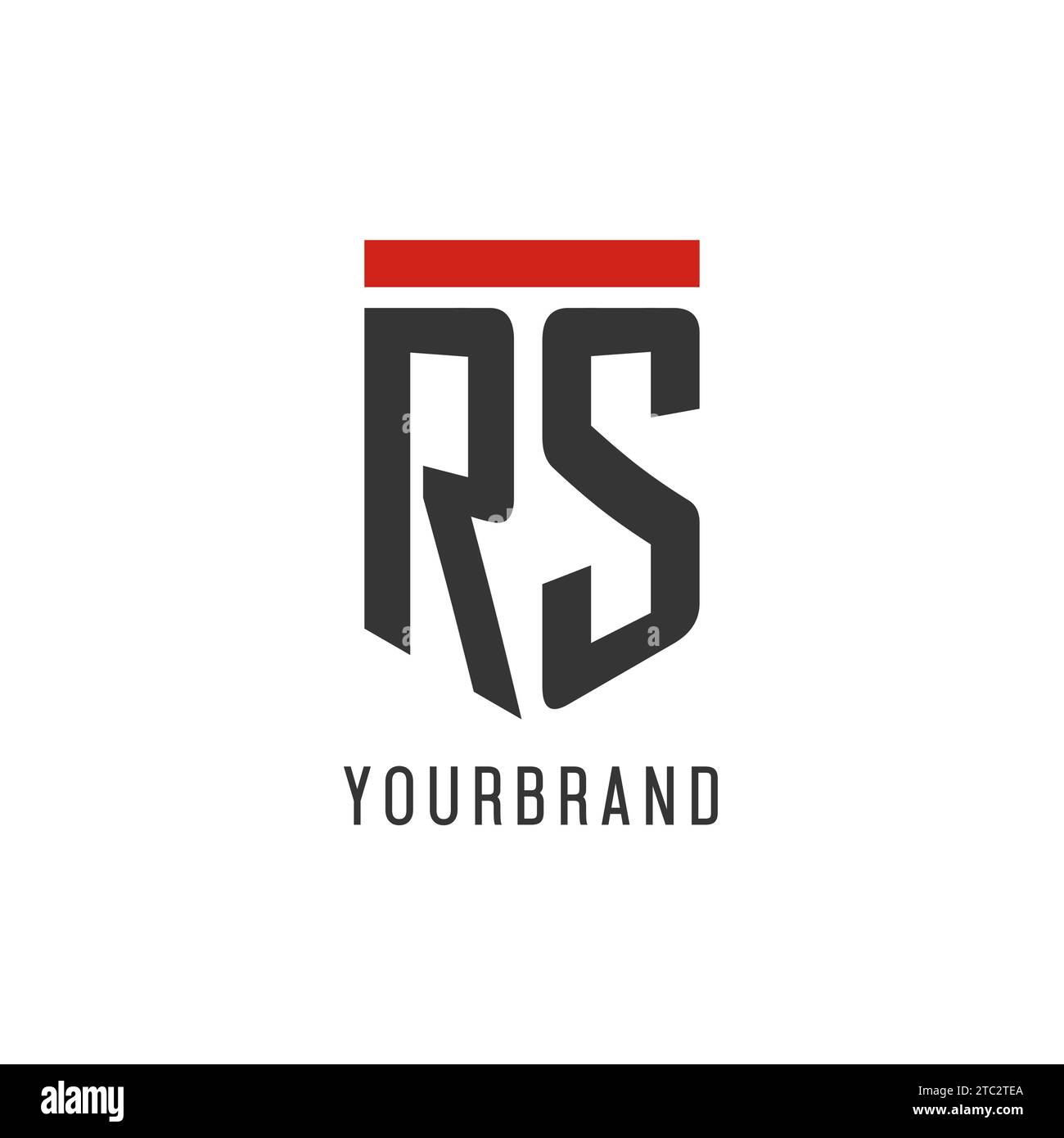 RS initial esport logo with simple shield design style vector graphic ...