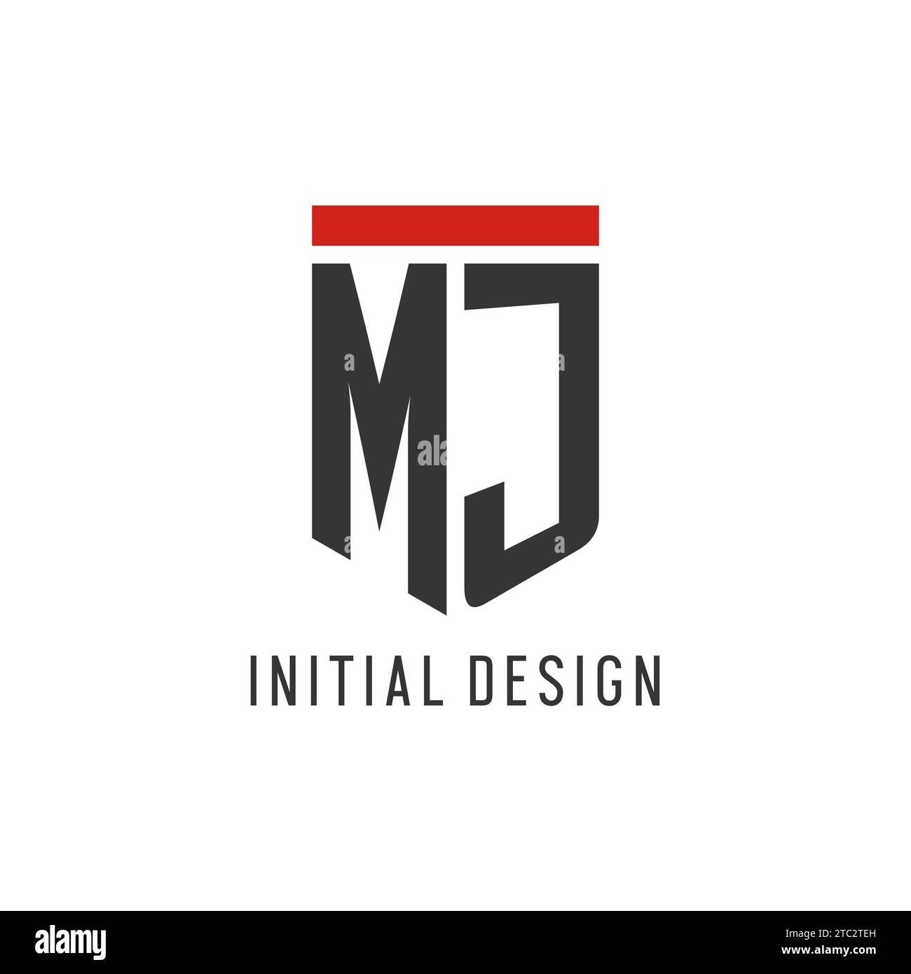 MJ initial esport logo with simple shield design style vector graphic ...