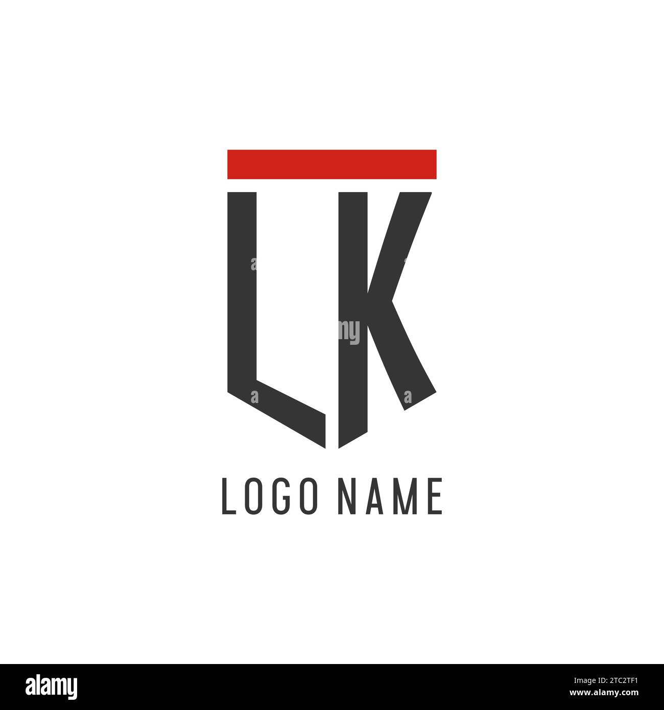 LK initial esport logo with simple shield design style vector graphic ...