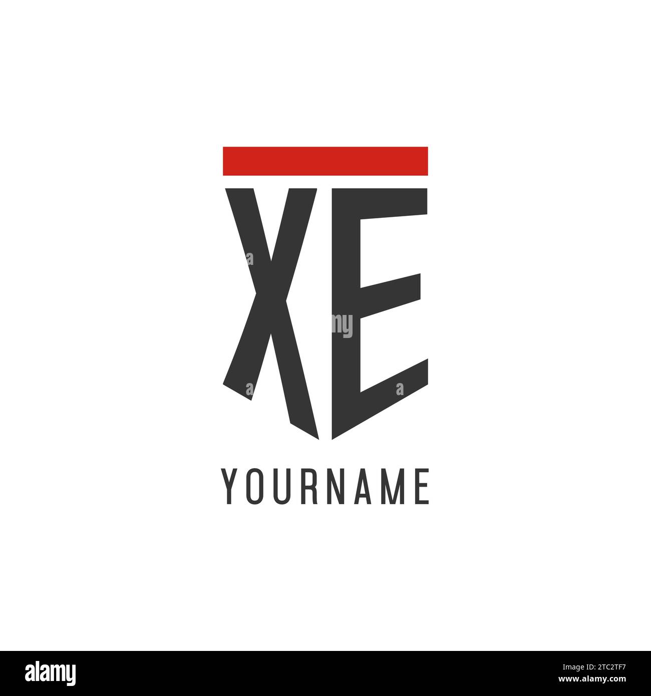 Xe Initial Esport Logo With Simple Shield Design Style Vector Graphic