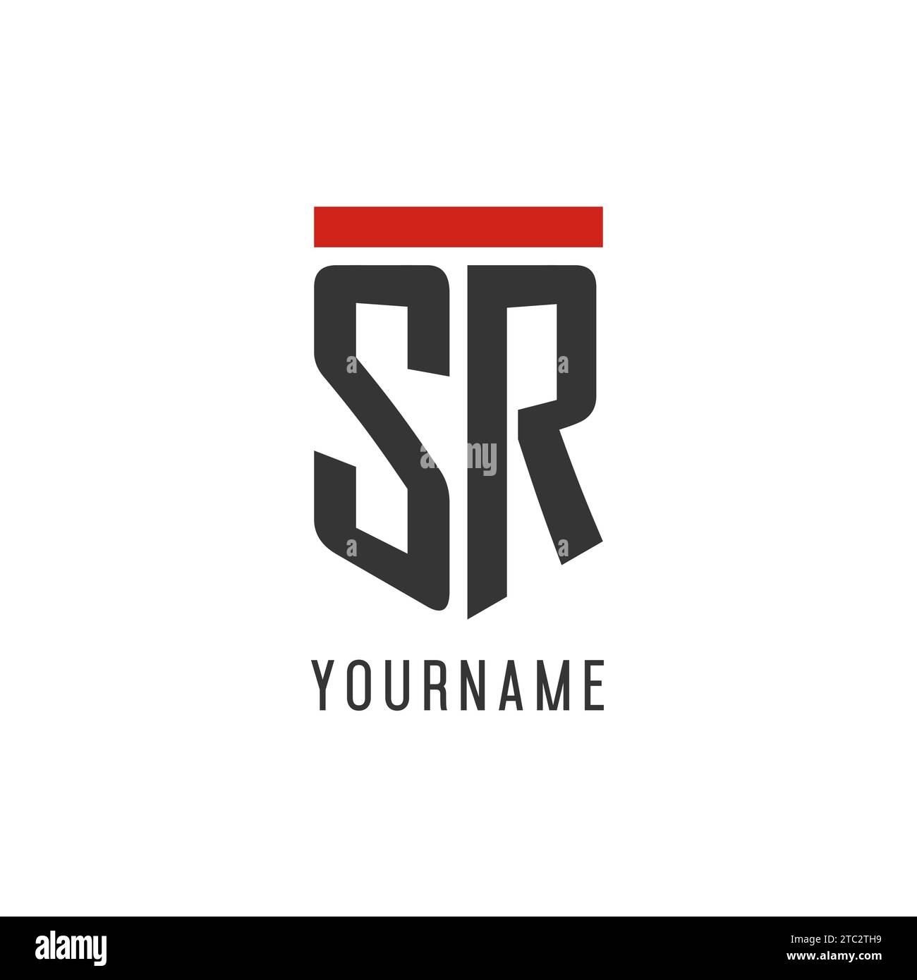 SR initial esport logo with simple shield design style vector graphic ...