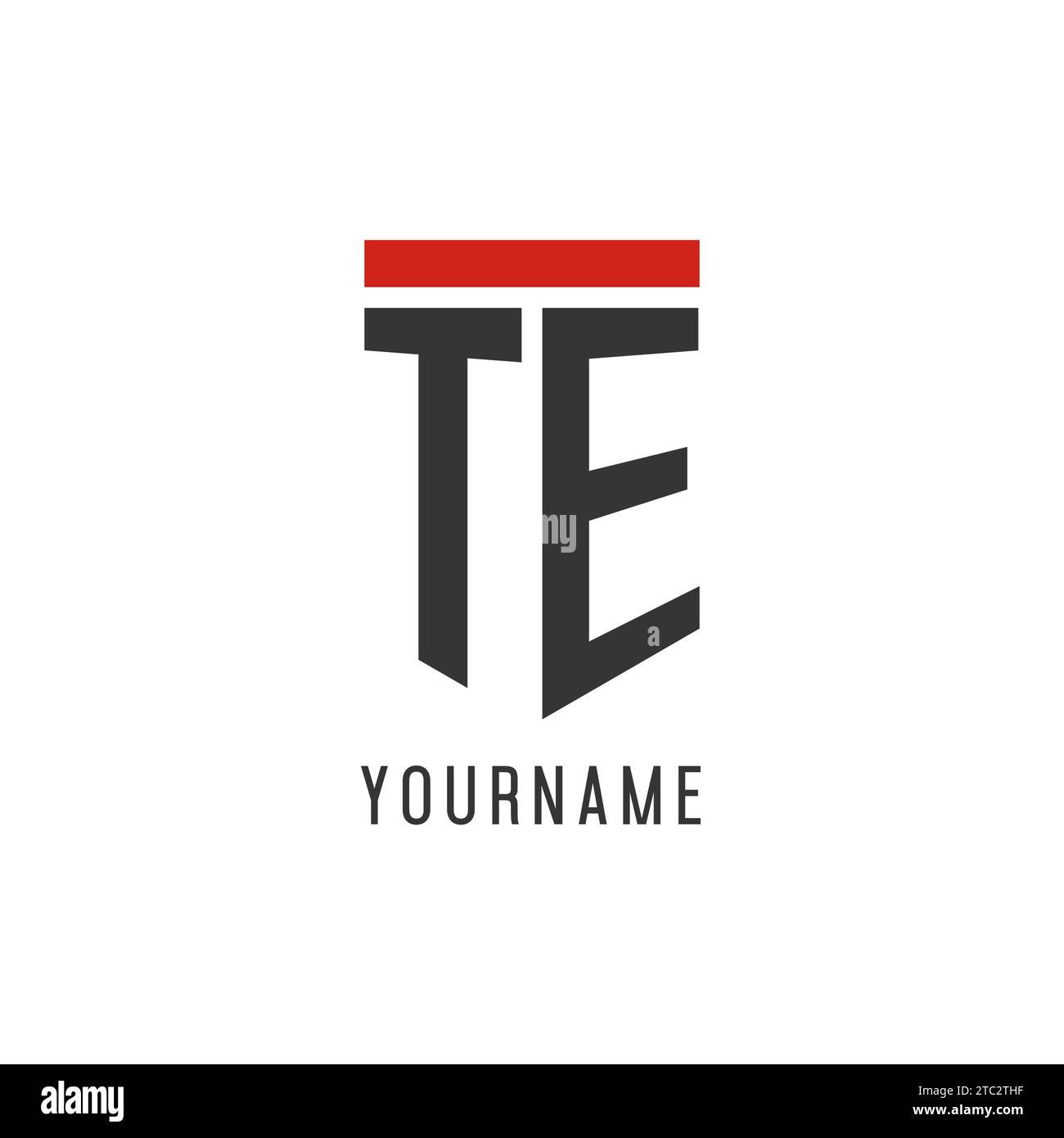 TE initial esport logo with simple shield design style vector graphic ...
