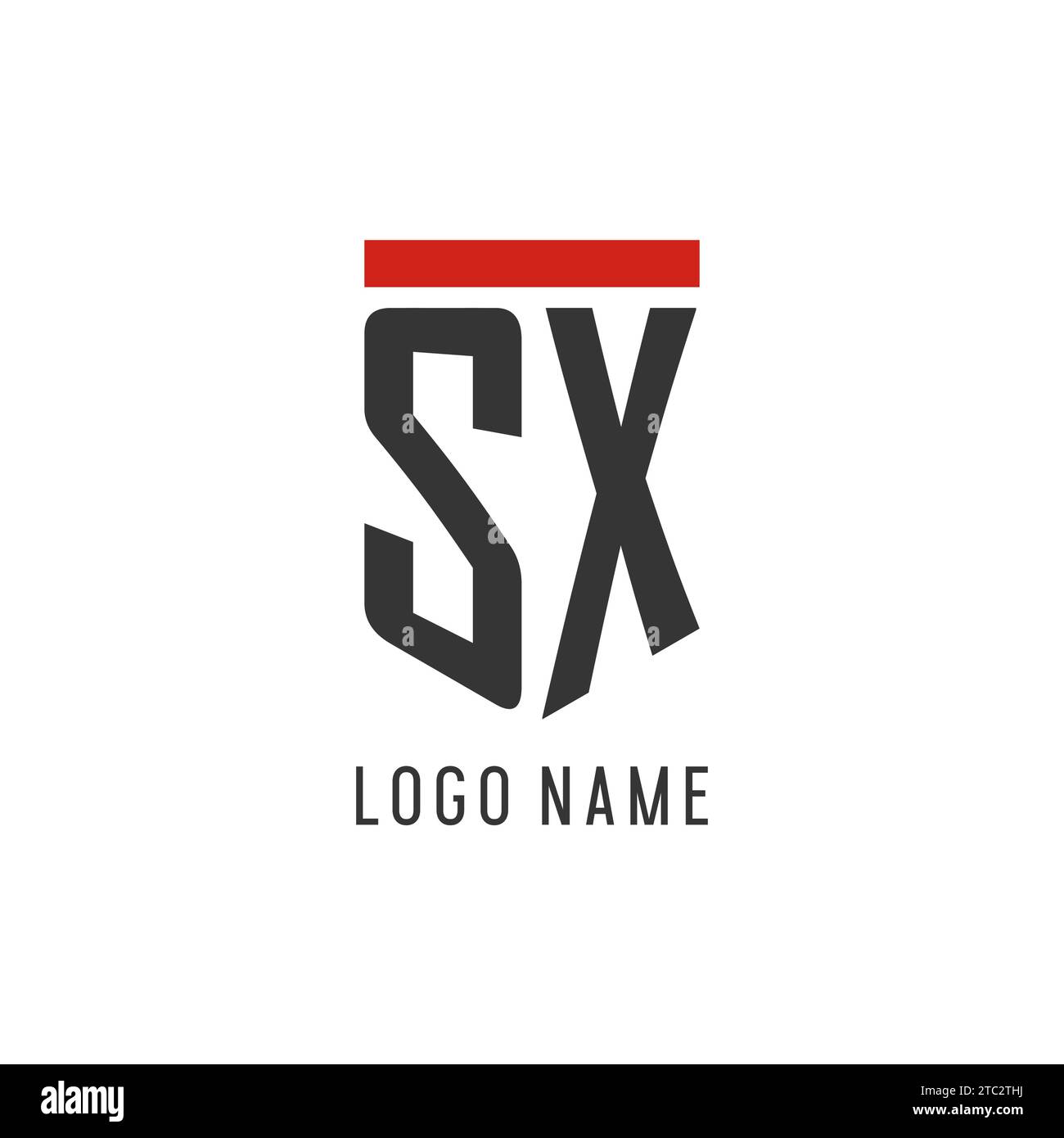 SX initial esport logo with simple shield design style vector graphic ...