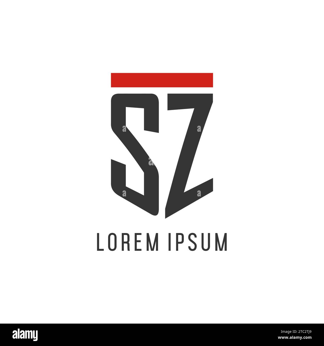 SZ initial esport logo with simple shield design style vector graphic Stock Vector Image & Art ...