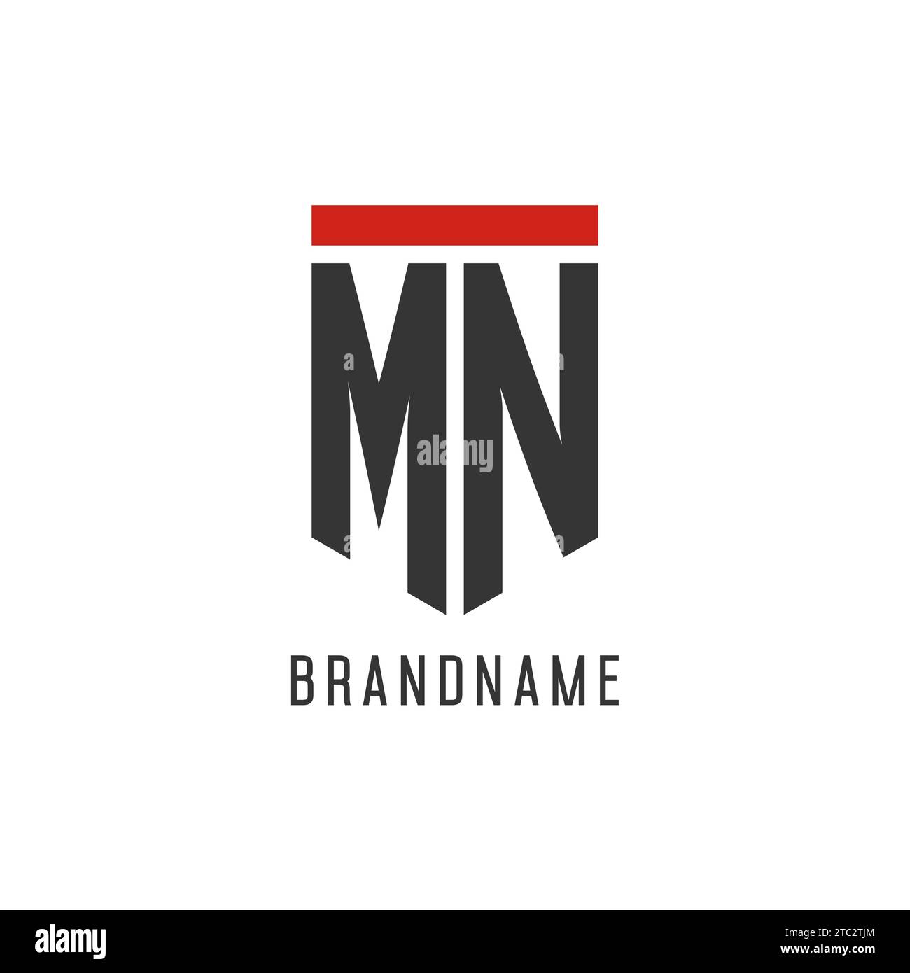 MN initial esport logo with simple shield design style vector graphic ...