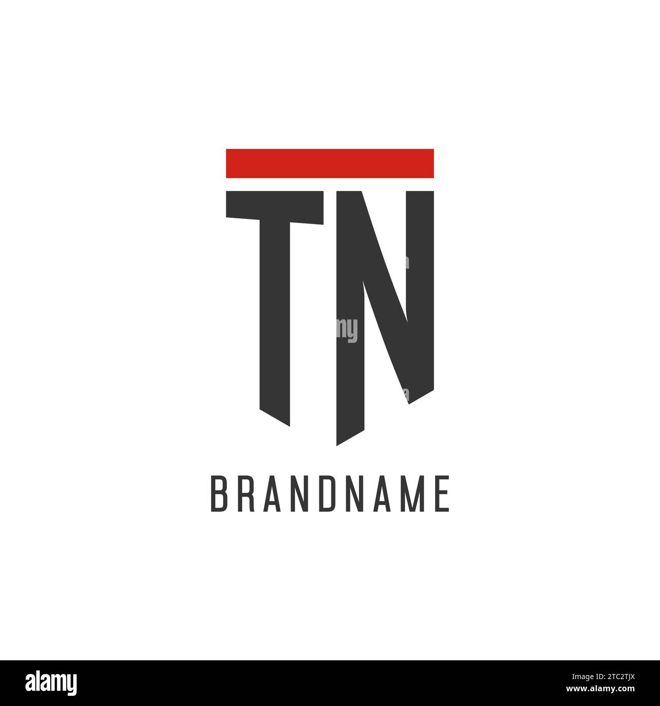 TN initial esport logo with simple shield design style vector graphic ...