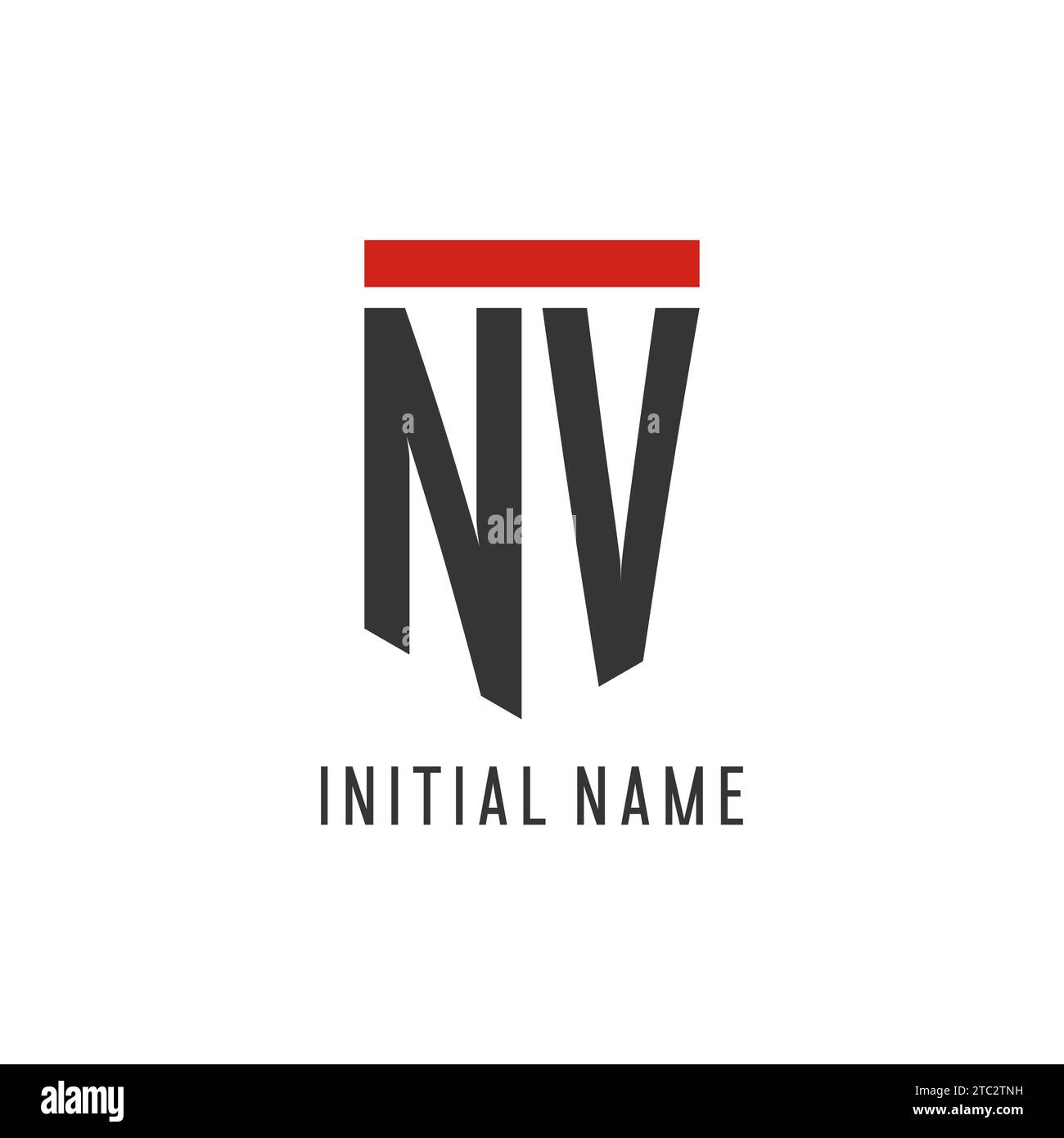 NV initial esport logo with simple shield design style vector graphic ...