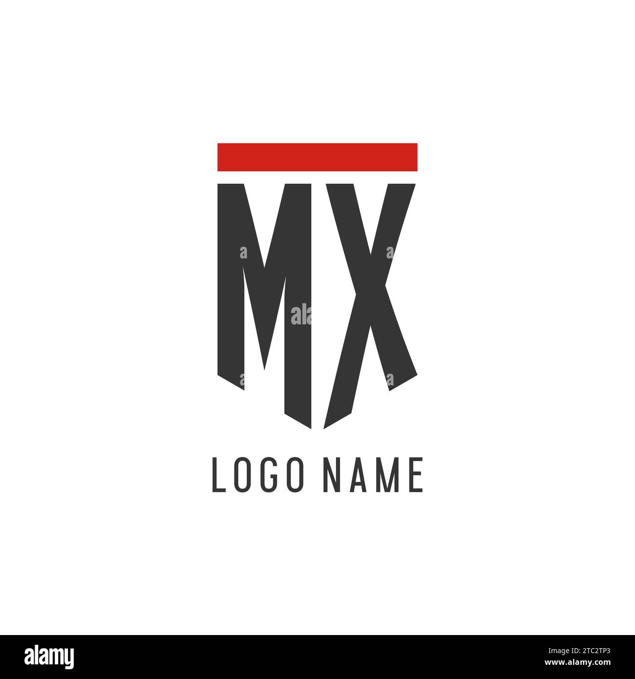 MX initial esport logo with simple shield design style vector graphic ...