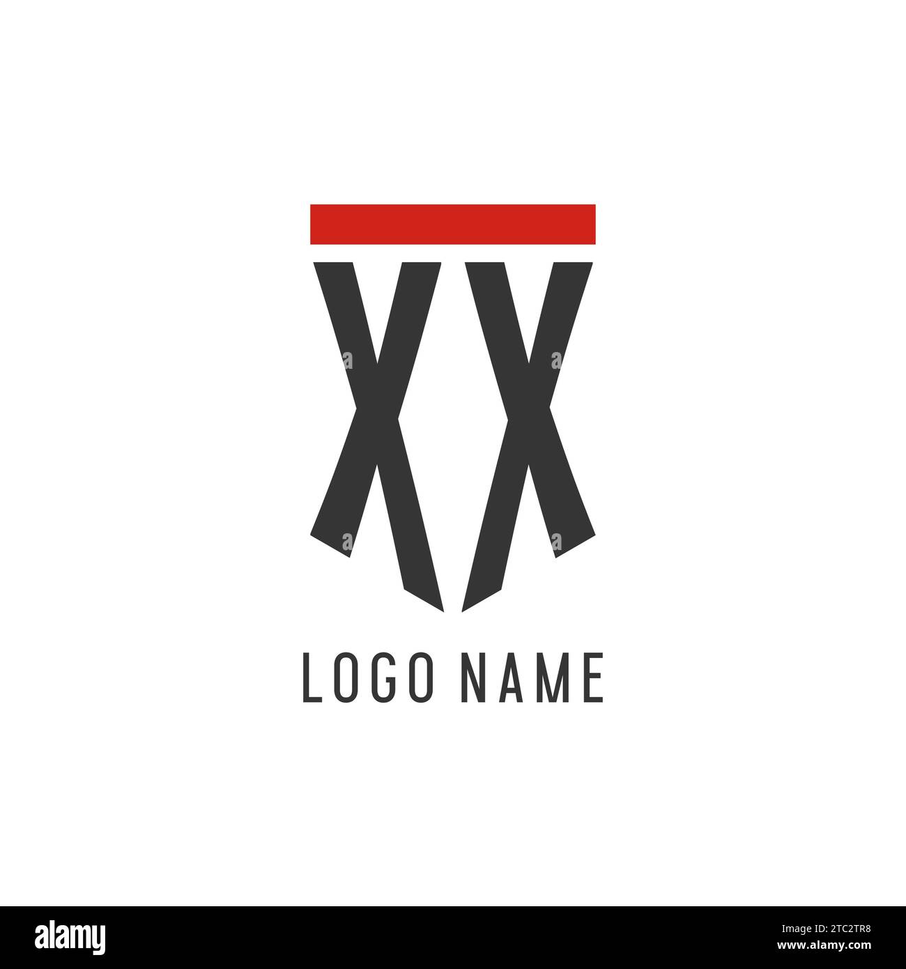 XX initial esport logo with simple shield design style vector graphic ...