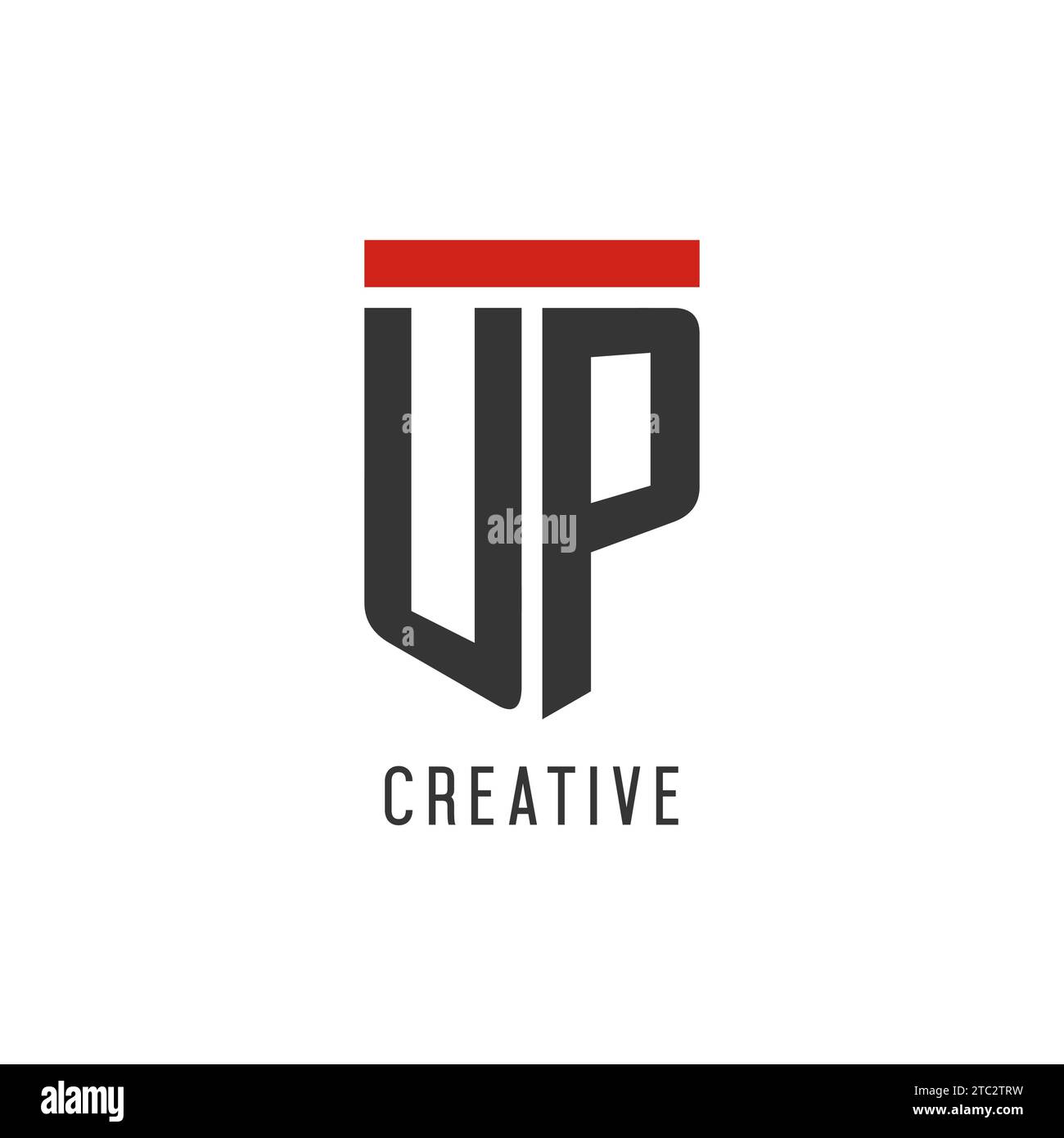 UP initial esport logo with simple shield design style vector graphic ...