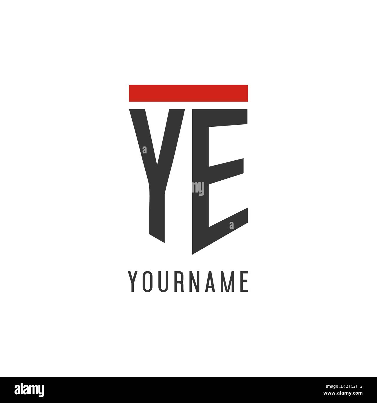 YE initial esport logo with simple shield design style vector graphic ...