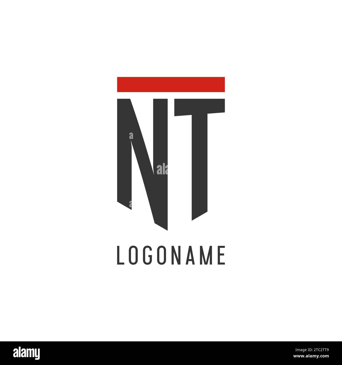 NT initial esport logo with simple shield design style vector graphic ...