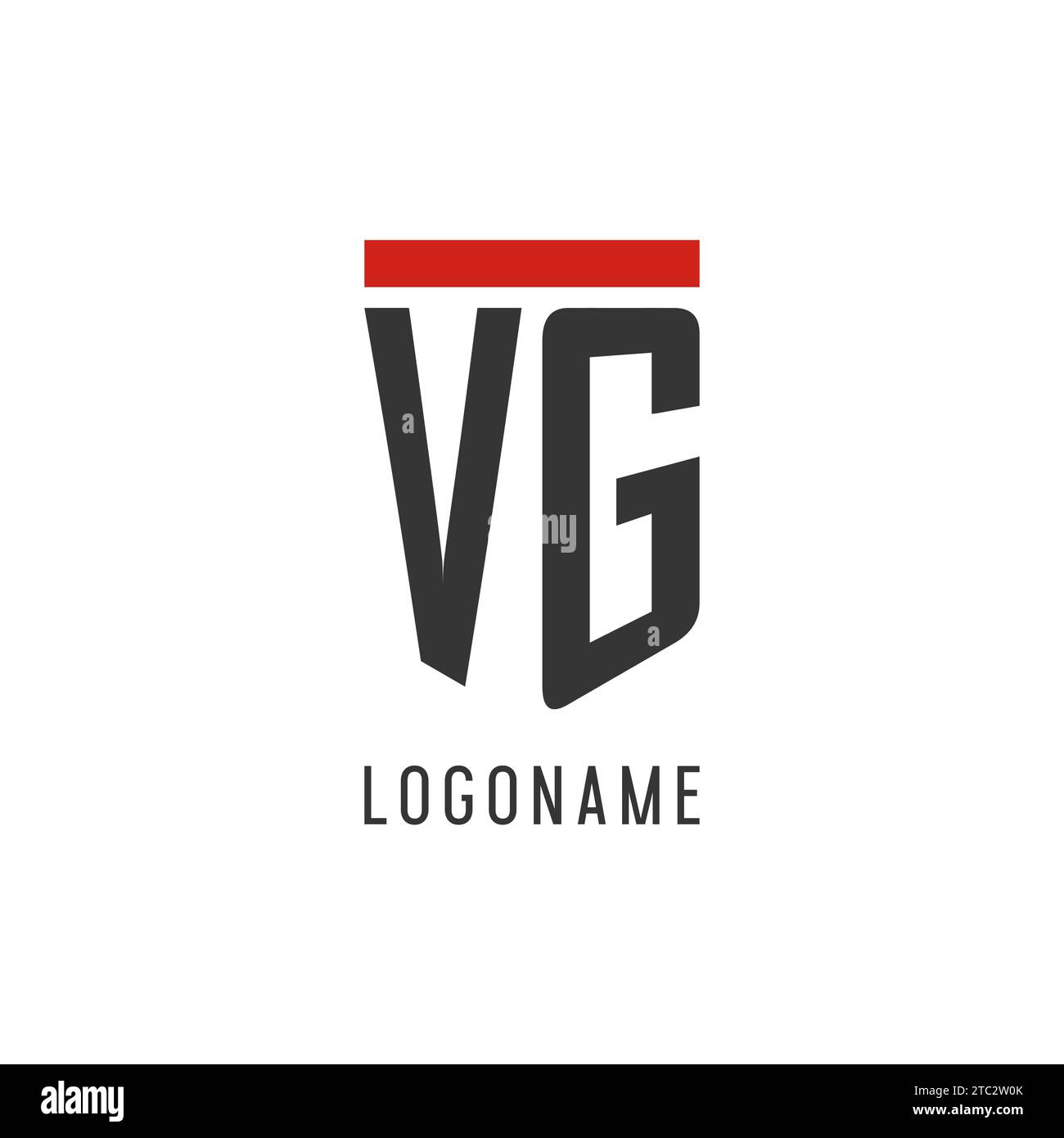 VG initial esport logo with simple shield design style vector graphic ...