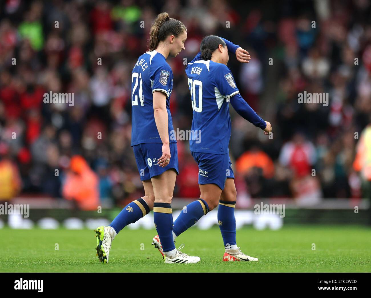Chelsea's Niamh Charles (left) and Sam Kerr dejected following the ...