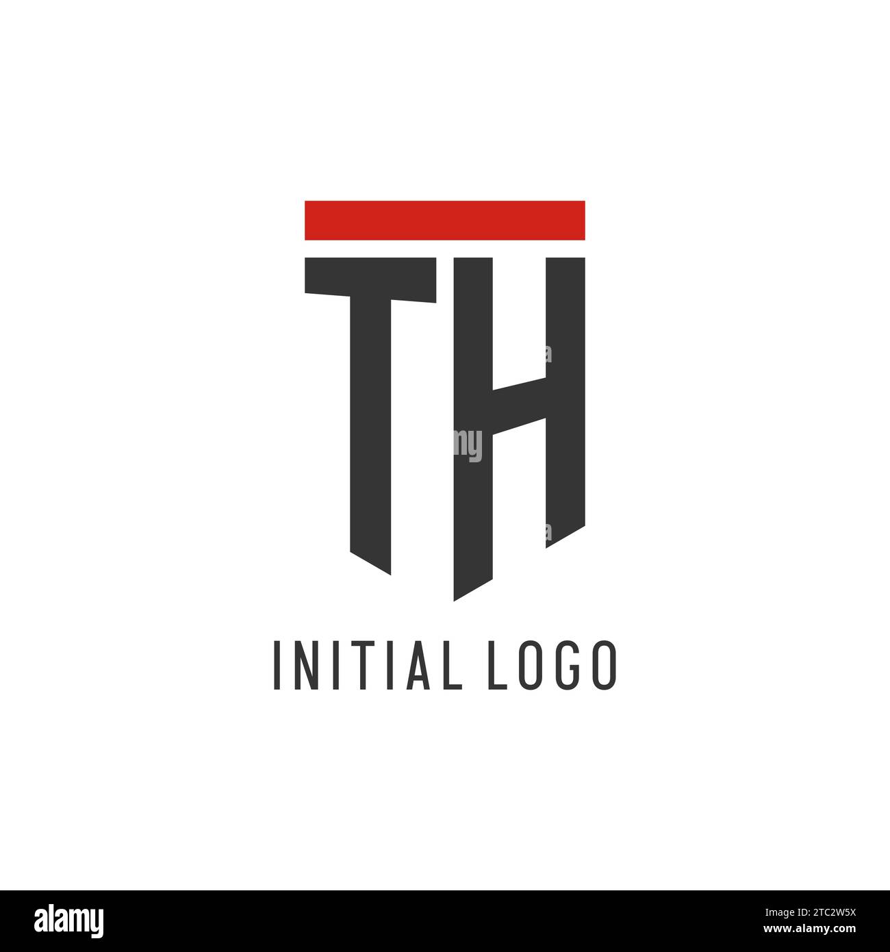 TH initial esport logo with simple shield design style vector graphic ...