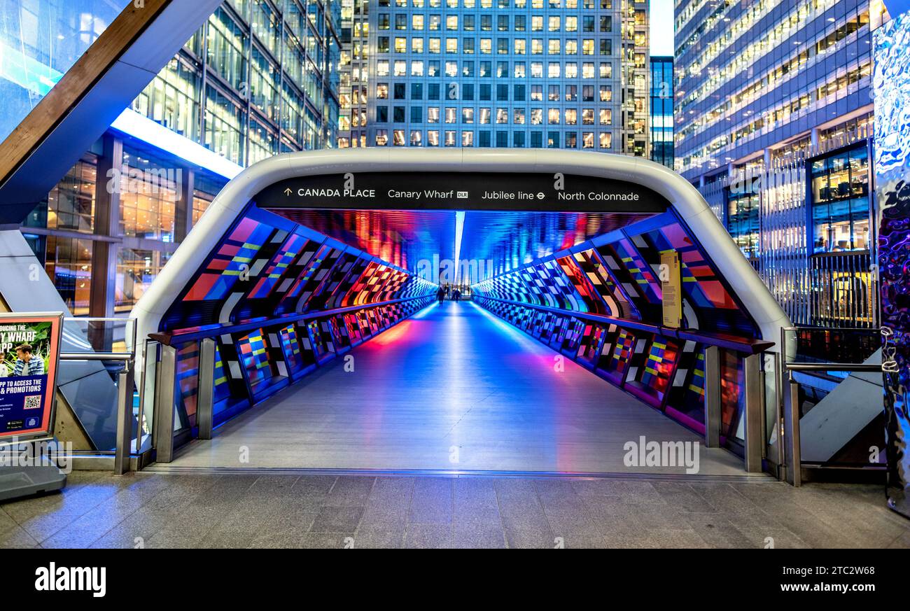 Camille Walala Art in Adams Plaza Bridge Canary Wharf London UK Stock ...