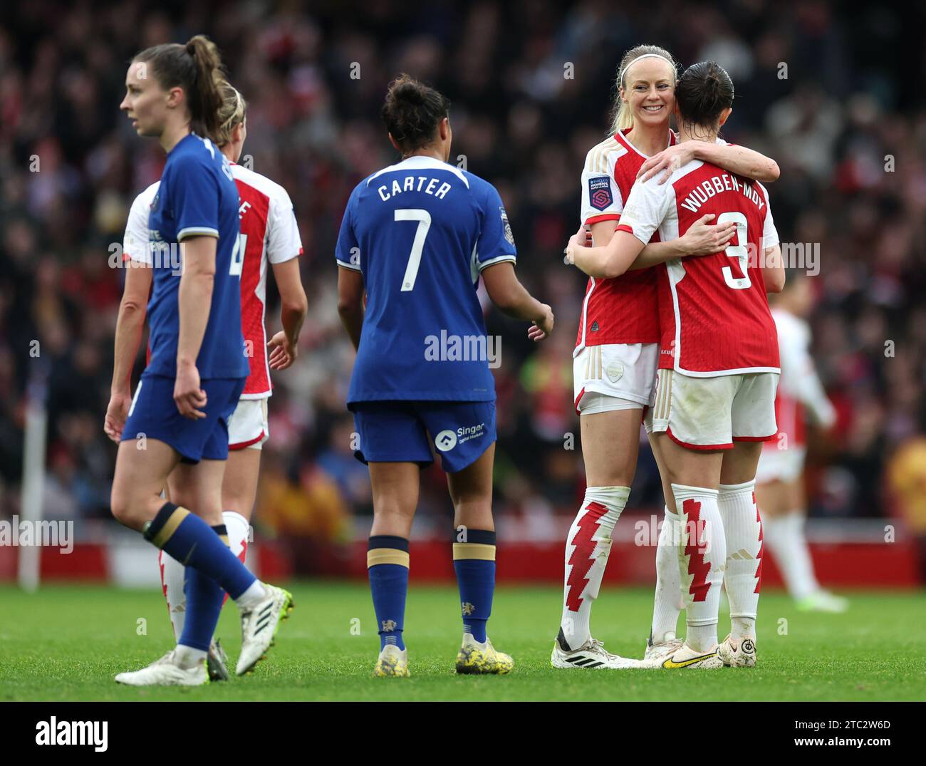 Arsenal's Amanda Ilestedt celebrates with Lotte Wubben-Moy following ...