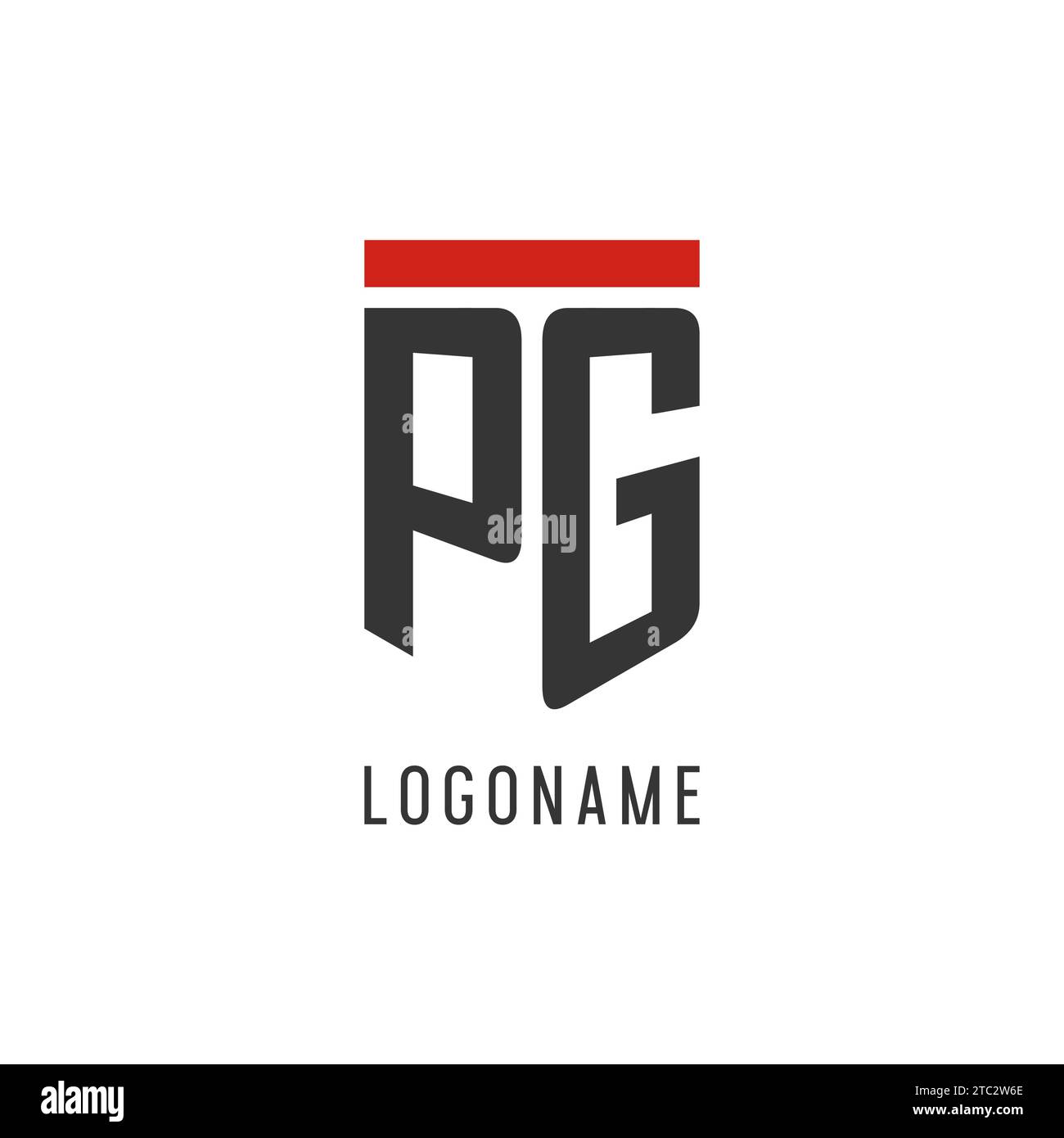 PG initial esport logo with simple shield design style vector graphic ...