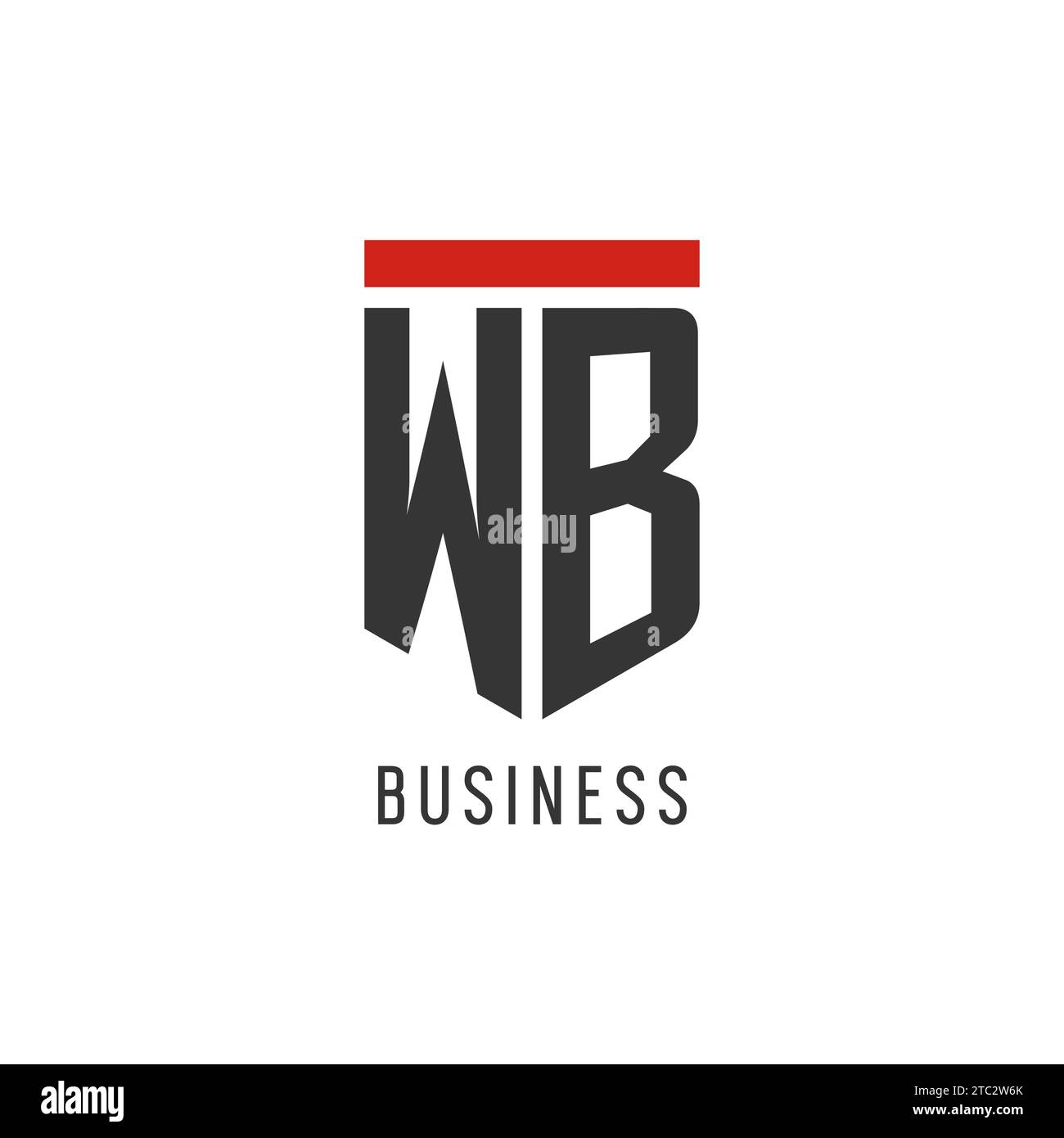 WB initial esport logo with simple shield design style vector graphic ...