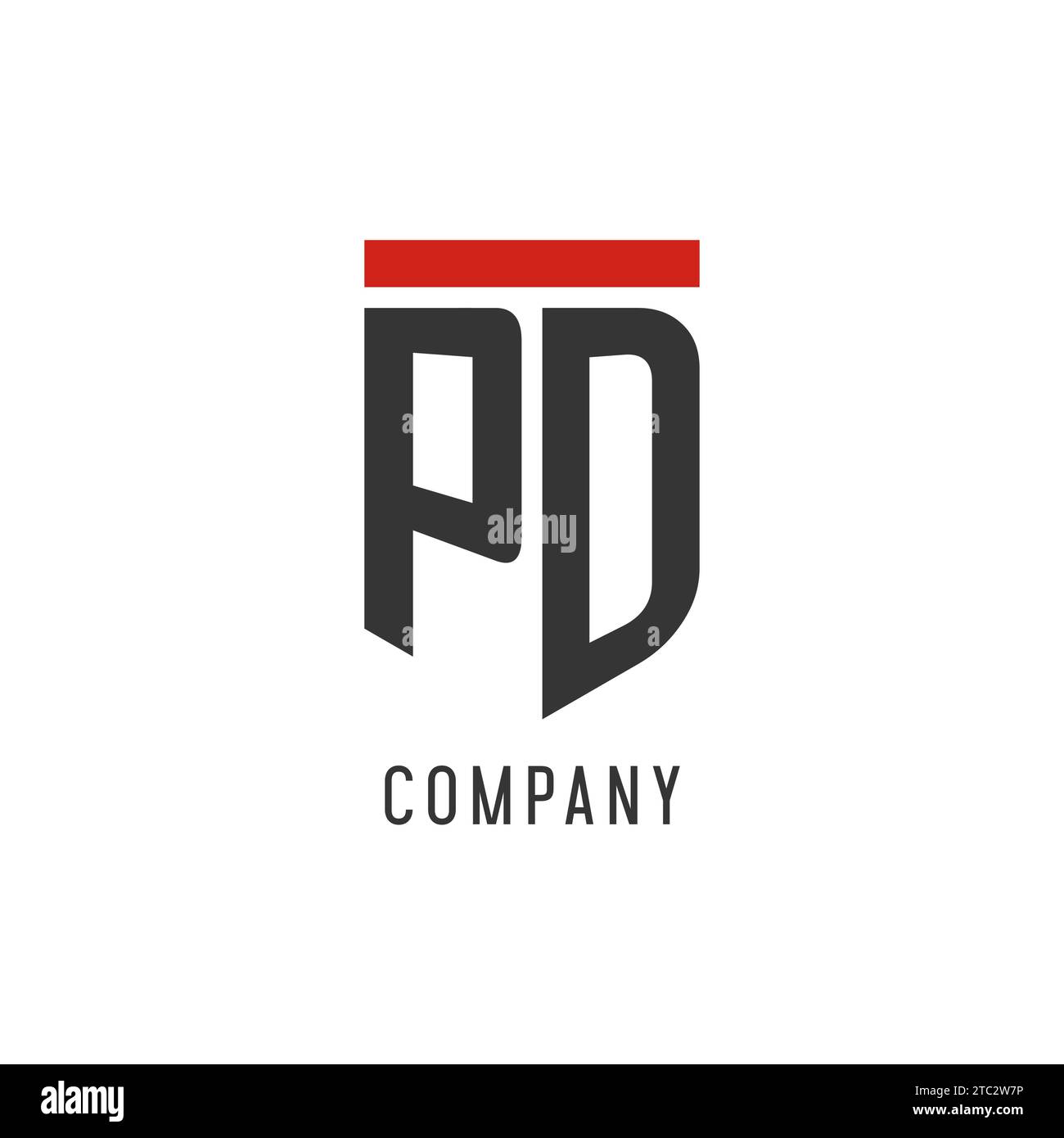 PD initial esport logo with simple shield design style vector graphic ...