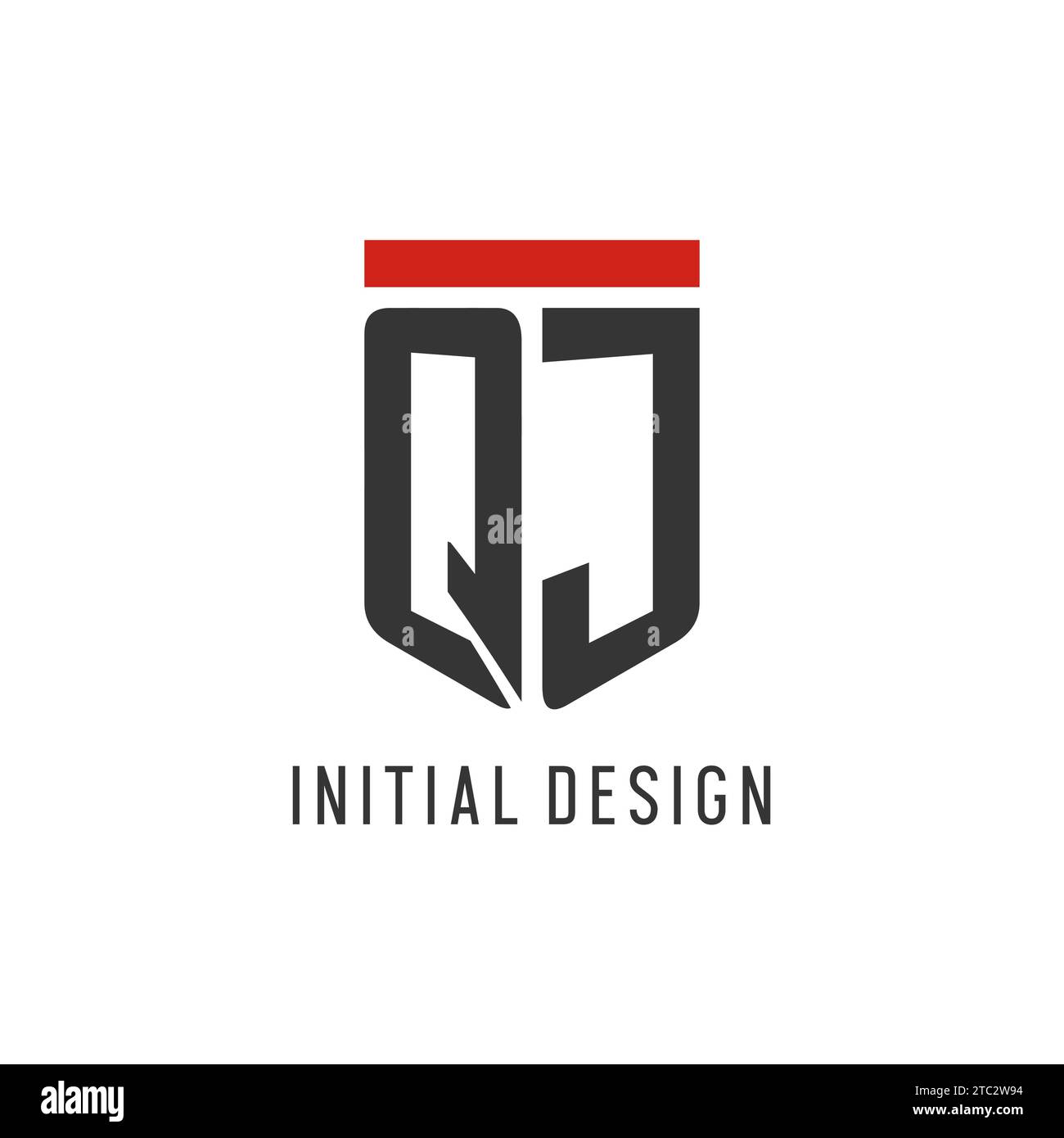 QJ initial esport logo with simple shield design style vector graphic ...
