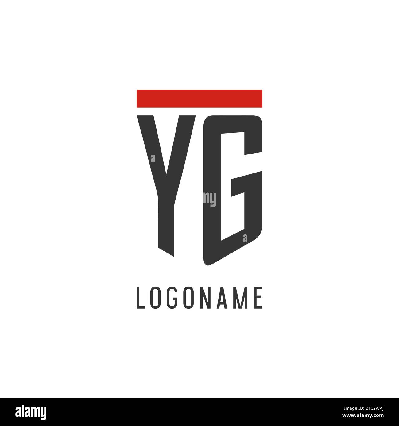 YG initial esport logo with simple shield design style vector graphic ...