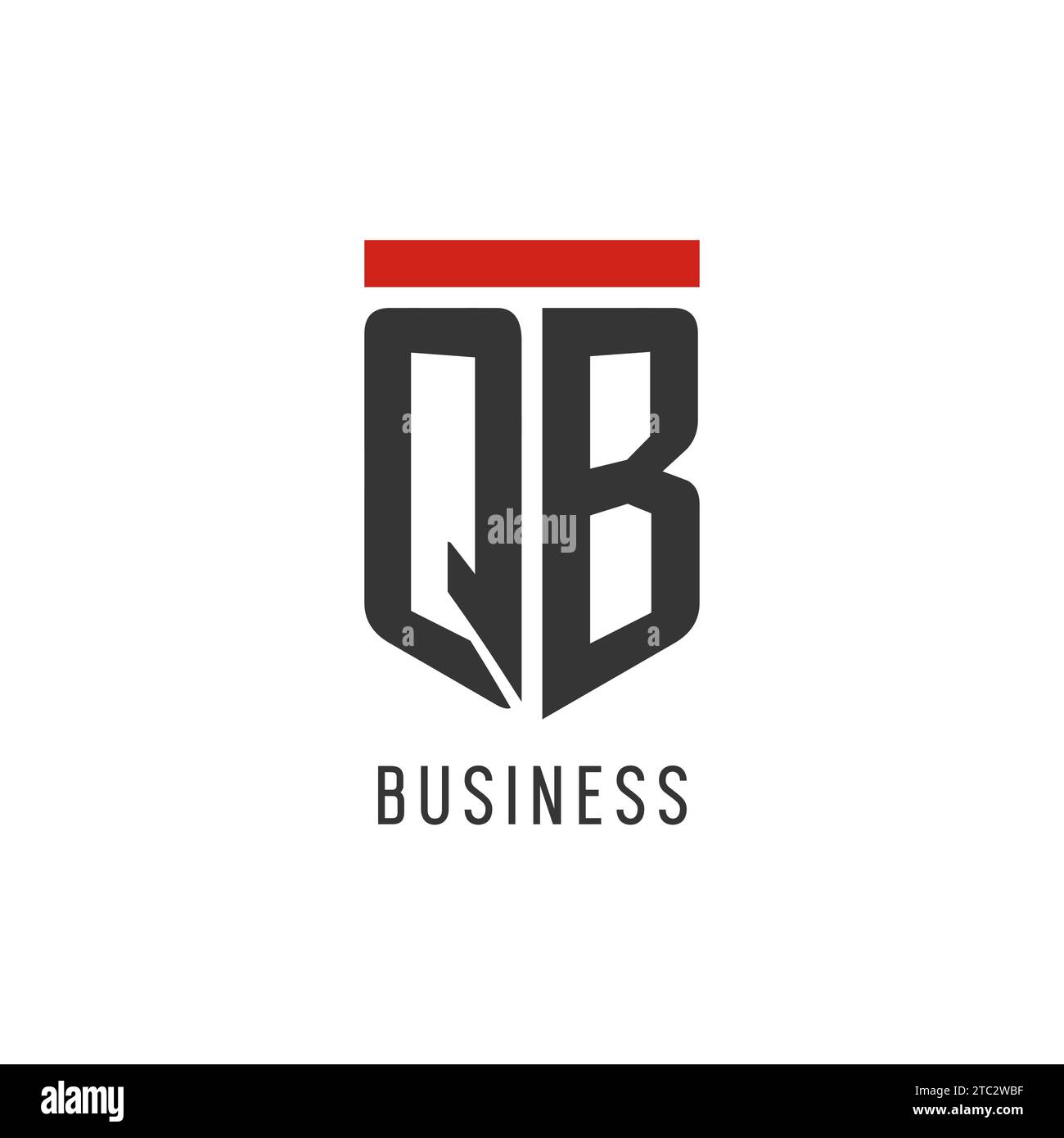 QB initial esport logo with simple shield design style vector graphic ...