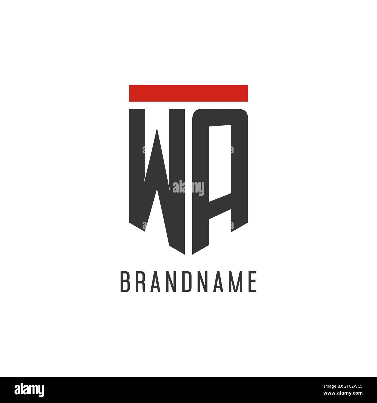 WA initial esport logo with simple shield design style vector graphic ...