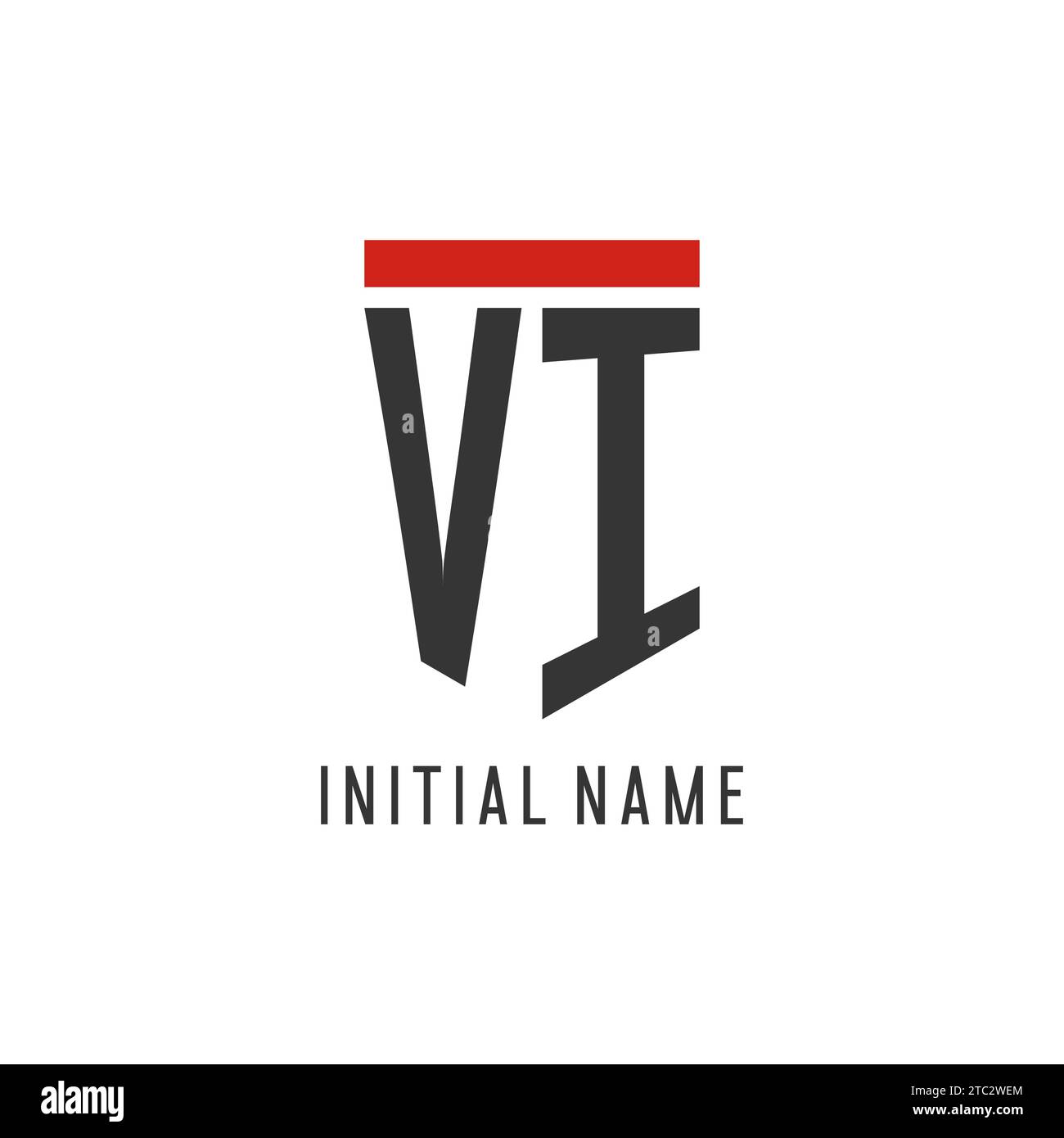VI initial esport logo with simple shield design style vector graphic ...