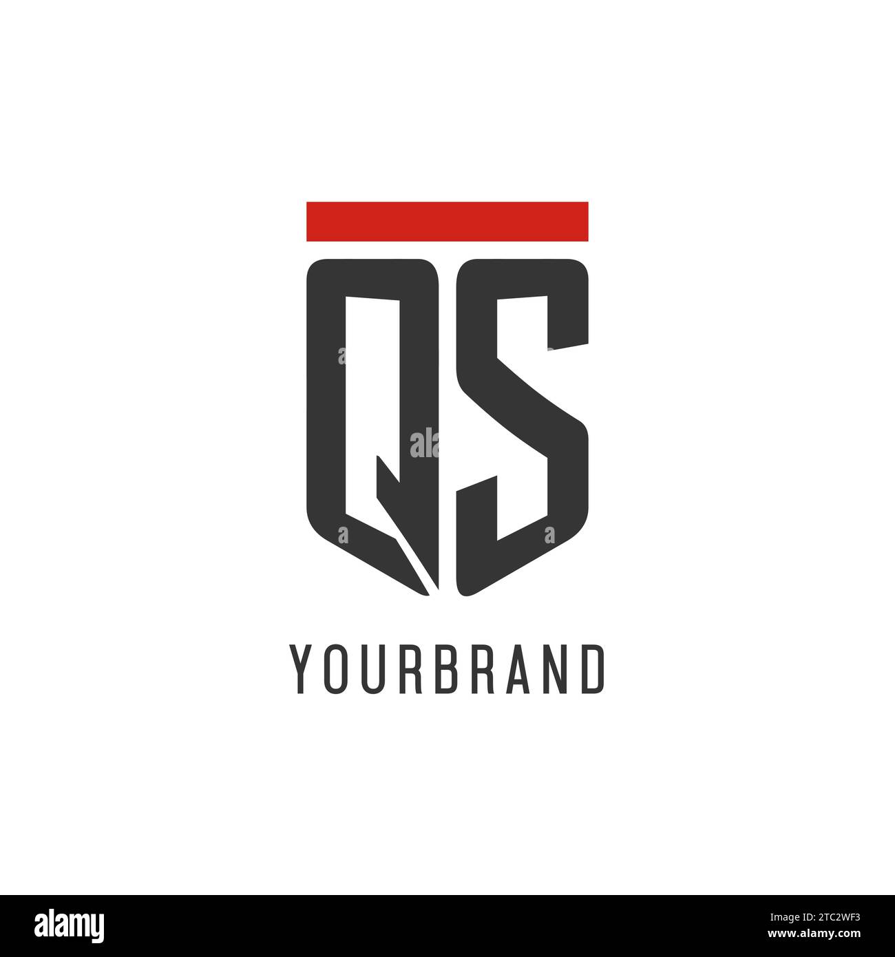 QS initial esport logo with simple shield design style vector graphic ...