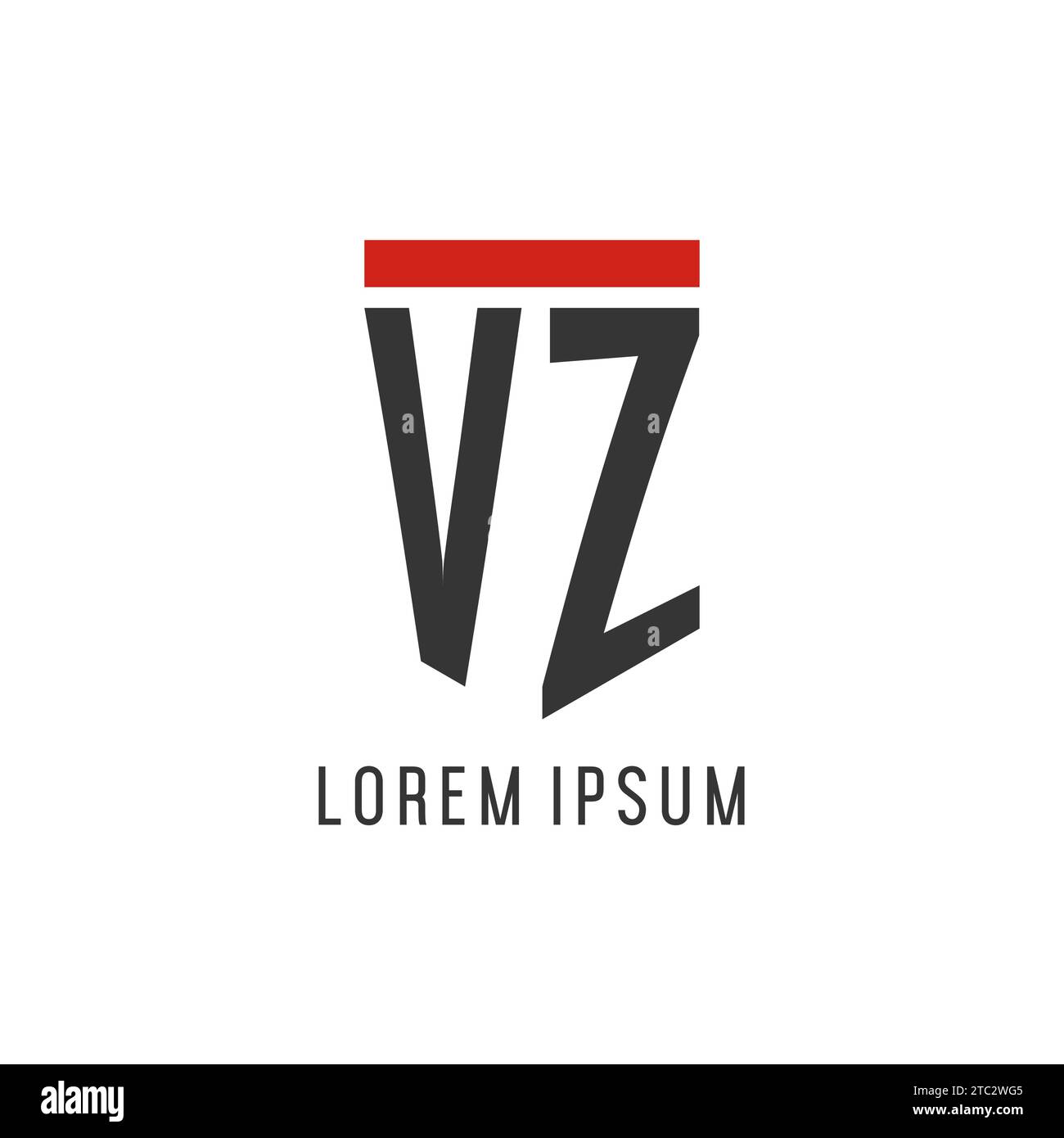 VZ initial esport logo with simple shield design style vector graphic ...