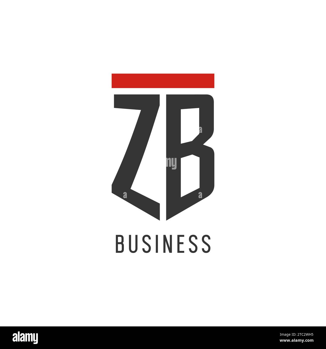 ZB initial esport logo with simple shield design style vector graphic ...