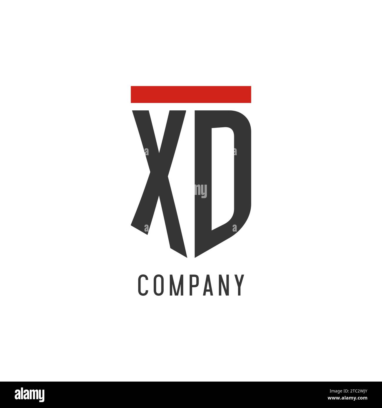 XD initial esport logo with simple shield design style vector graphic ...