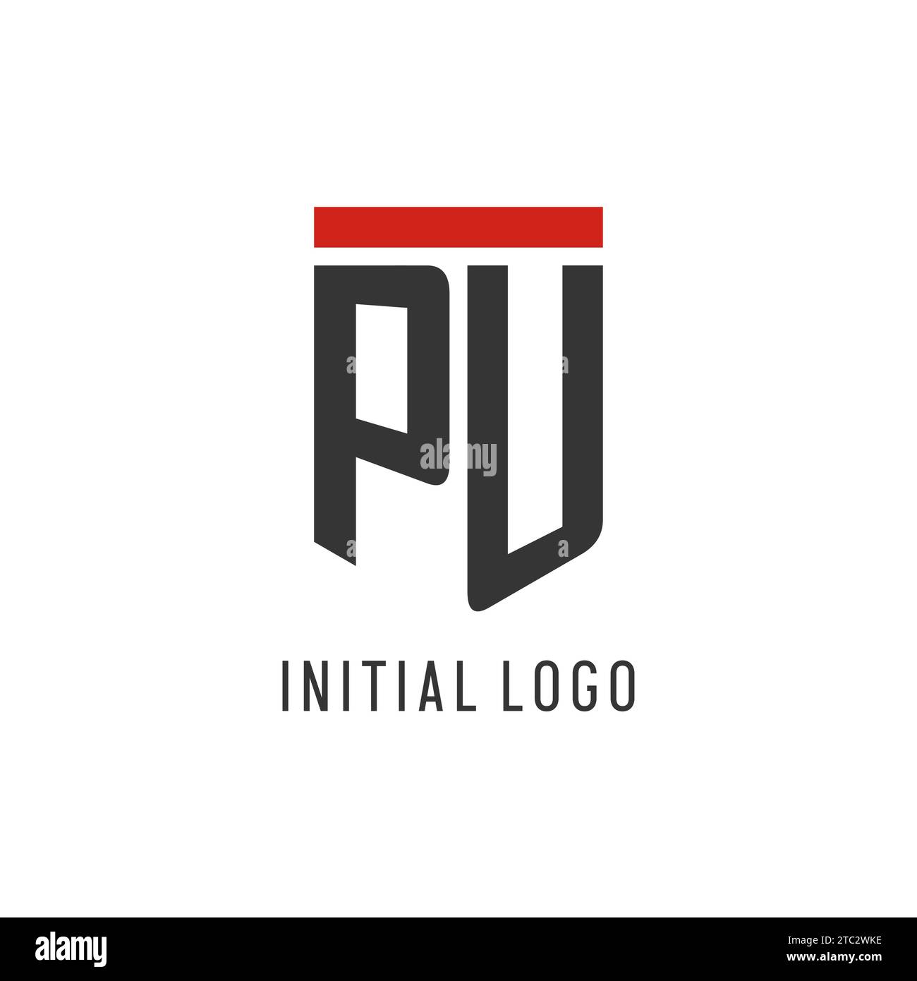 PU initial esport logo with simple shield design style vector graphic ...
