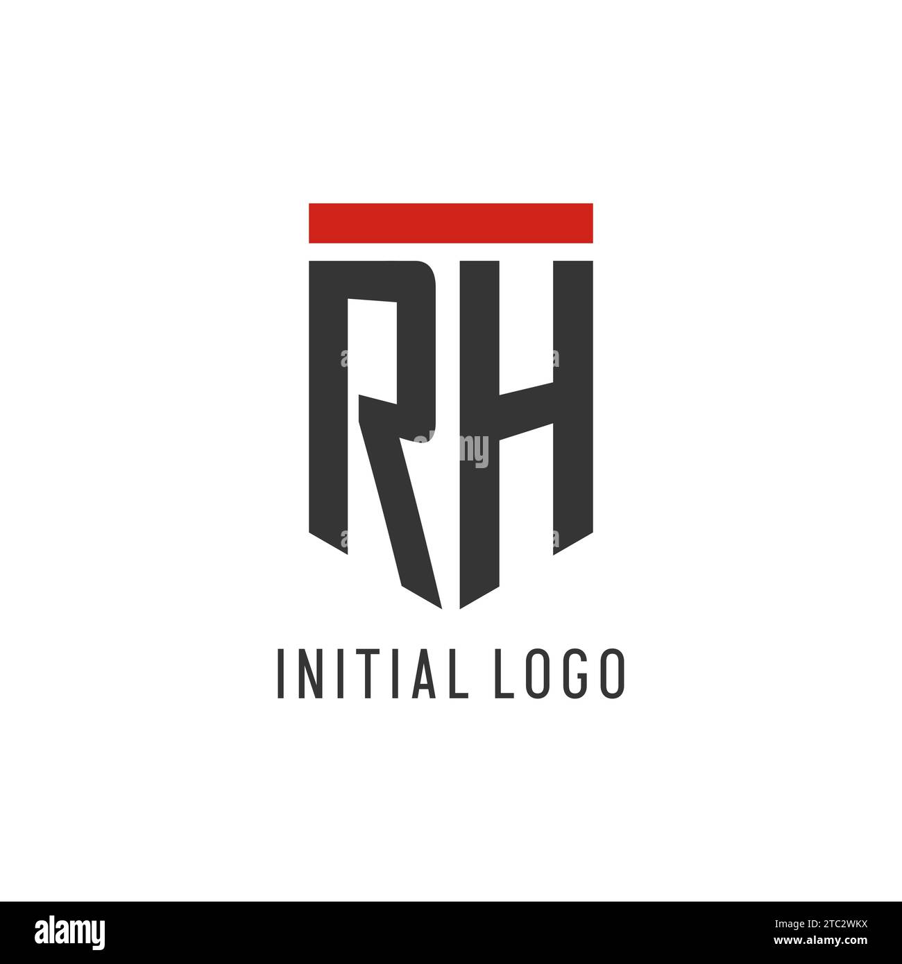 RH initial esport logo with simple shield design style vector graphic ...