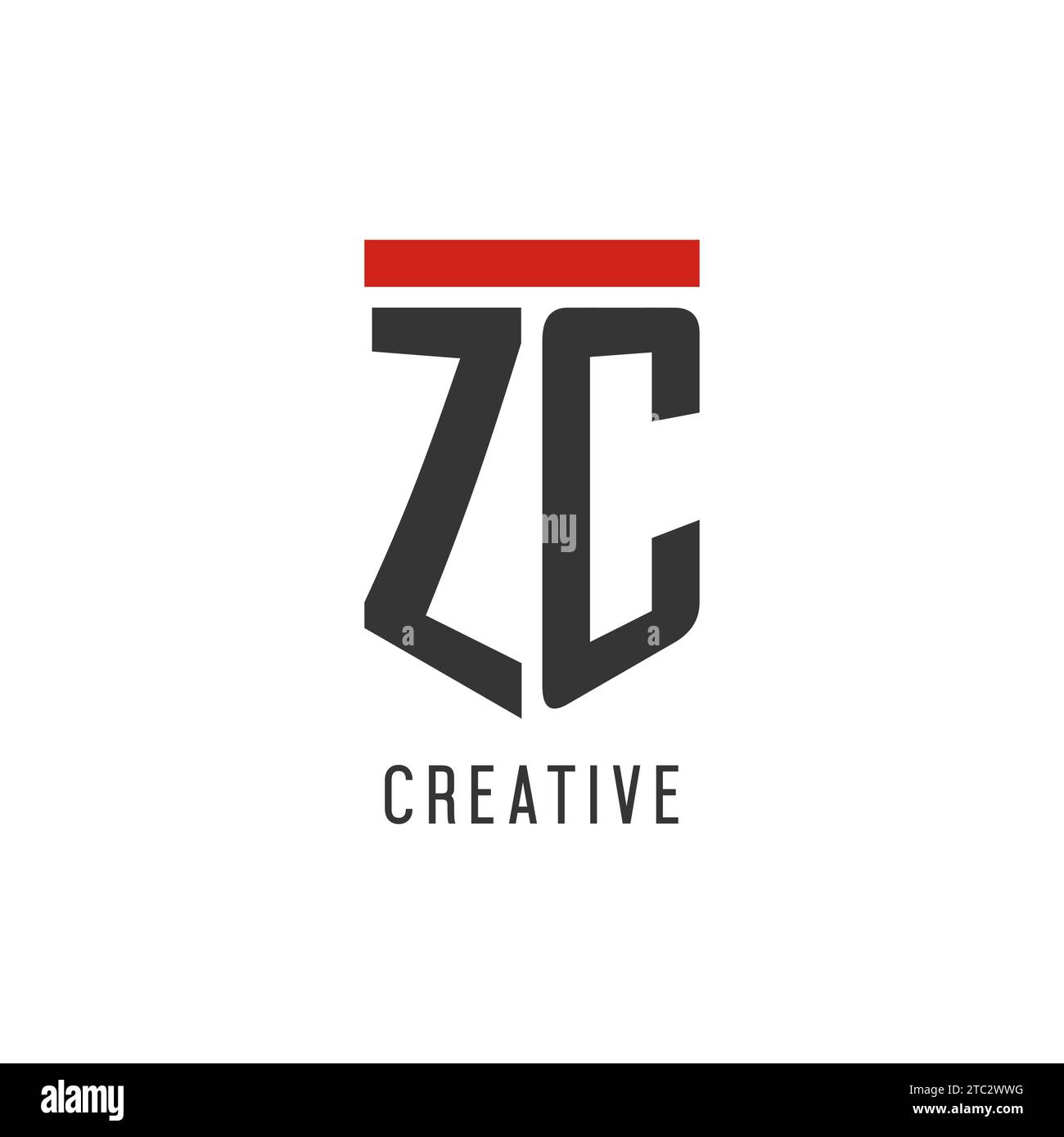 ZC initial esport logo with simple shield design style vector graphic Stock Vector Image & Art ...