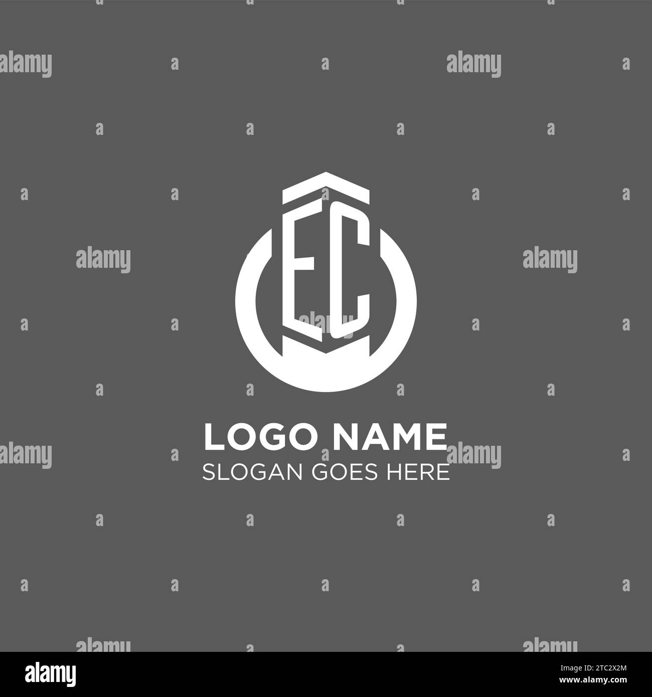 Initial EC circle round line logo, abstract company logo design ideas ...