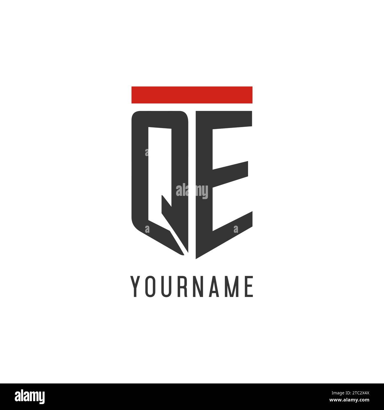 QE initial esport logo with simple shield design style vector graphic ...