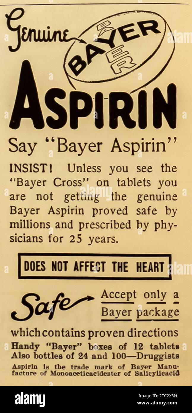 Aspirin advert historical hi-res stock photography and images - Alamy