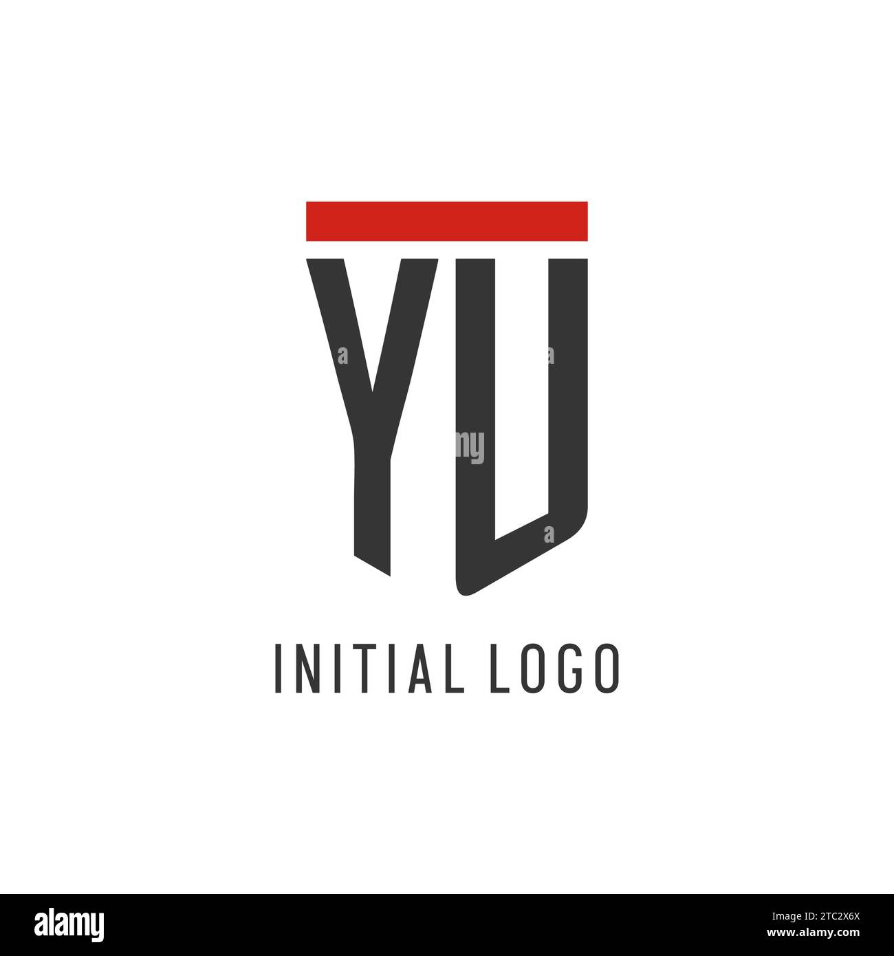 YU initial esport logo with simple shield design style vector graphic ...