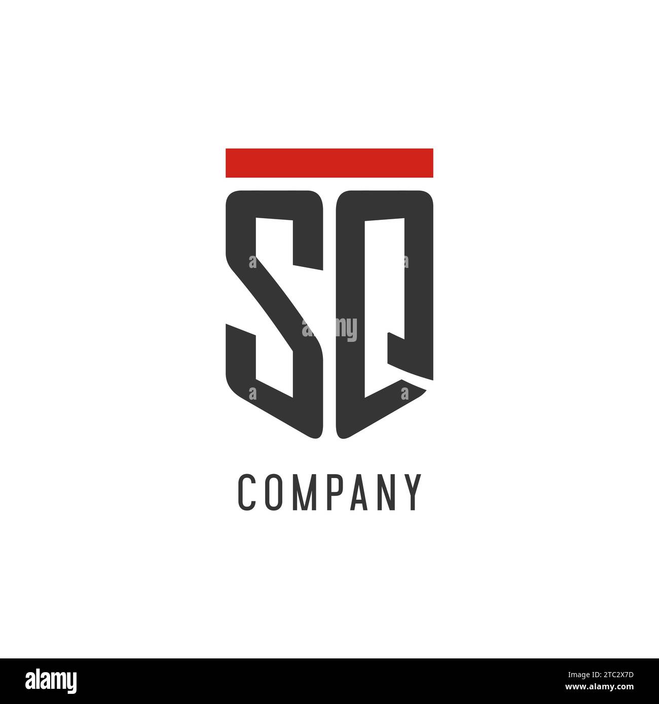 SQ initial esport logo with simple shield design style vector graphic ...