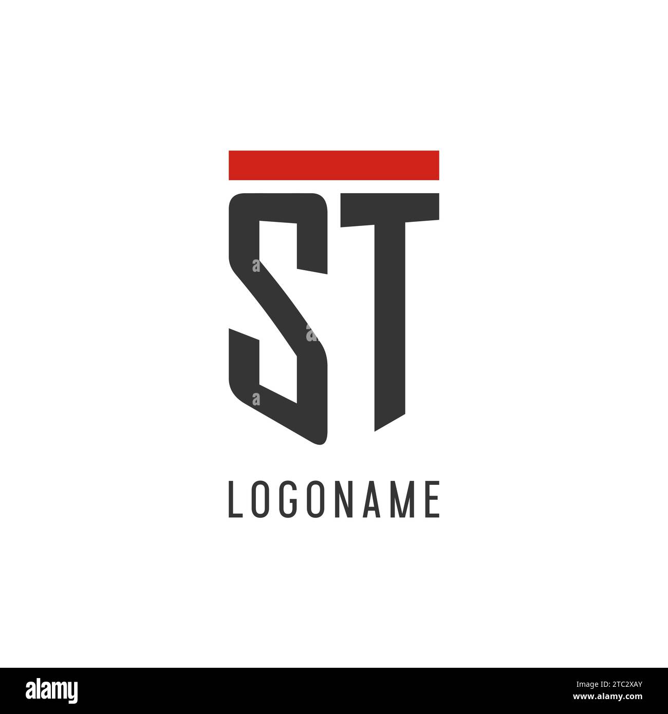 ST initial esport logo with simple shield design style vector graphic ...