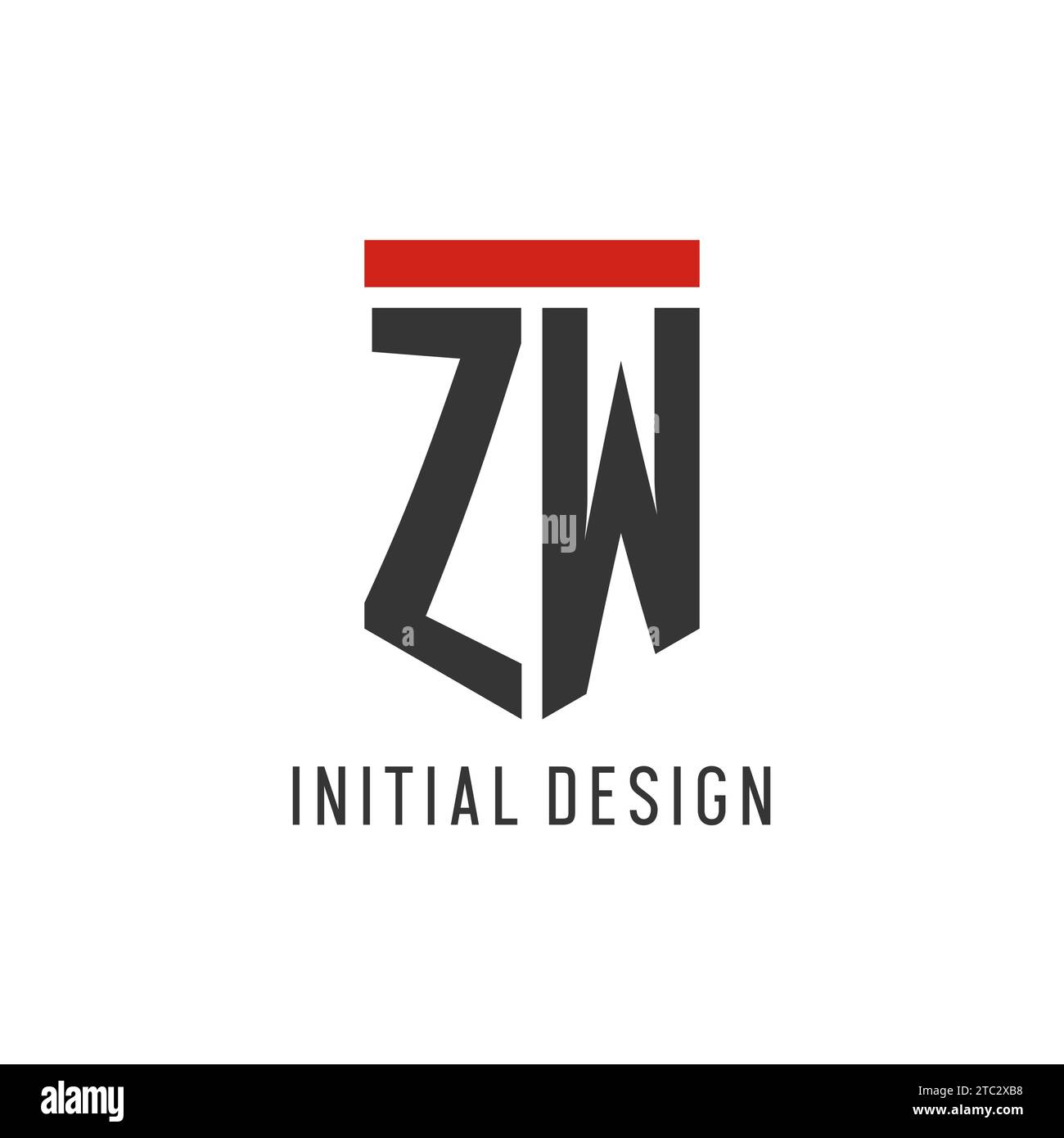 ZW initial esport logo with simple shield design style vector graphic ...