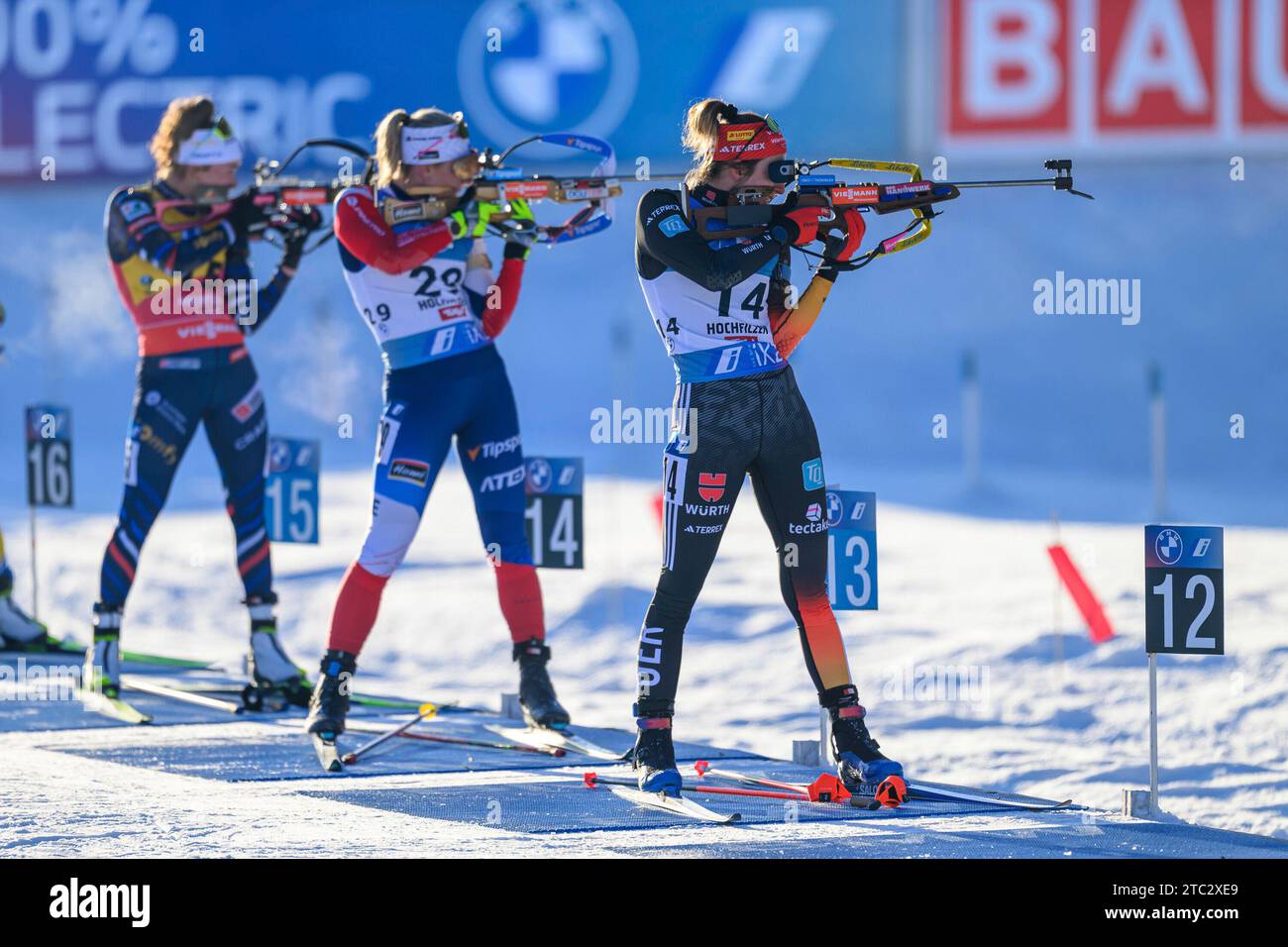 Vanessa Voigt of Germany #14 competes during women?s pursuit Biathlon ...