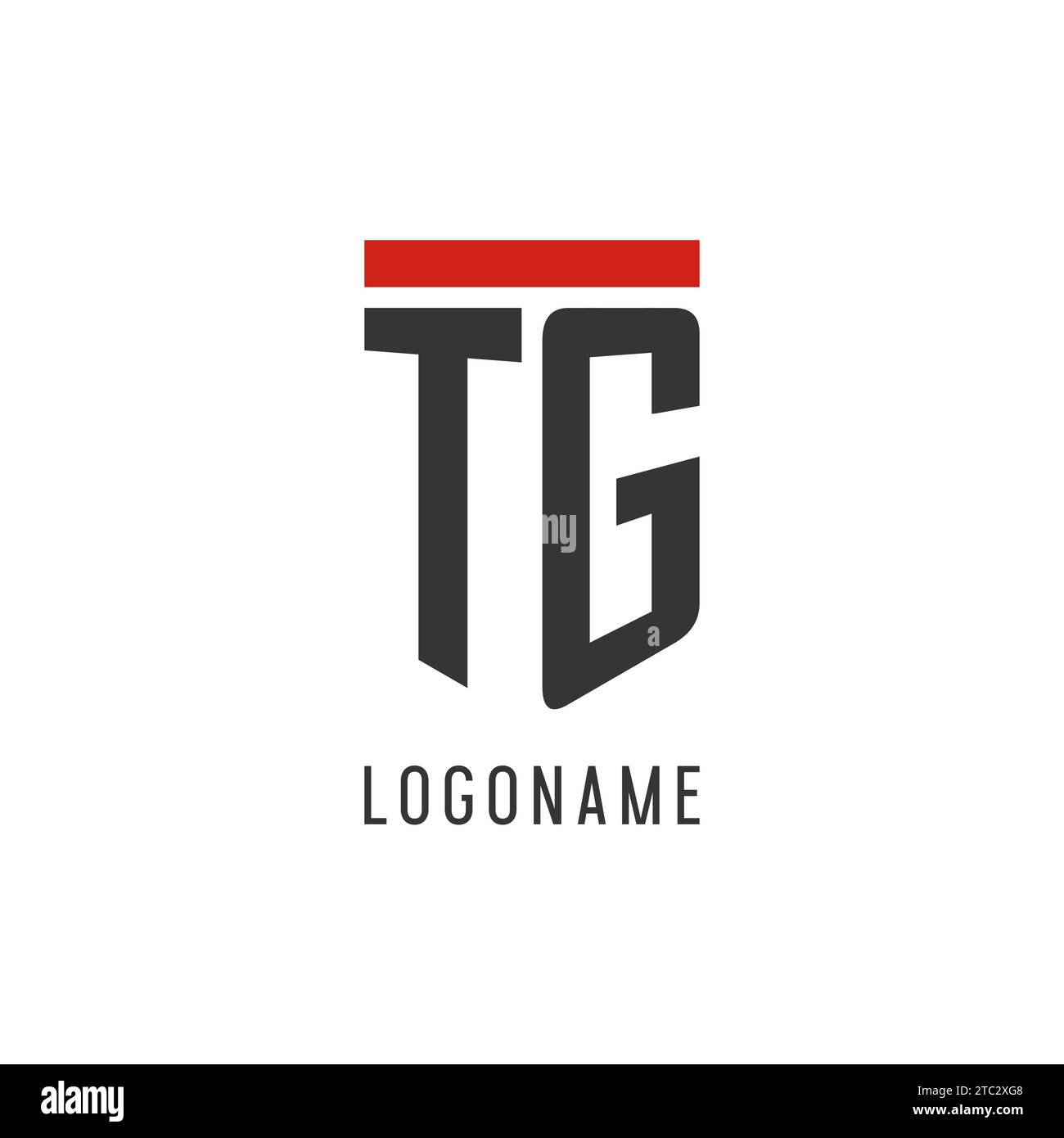 TG initial esport logo with simple shield design style vector graphic ...