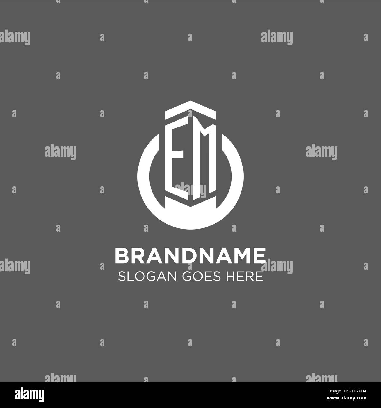 Initial EM circle round line logo, abstract company logo design ideas ...